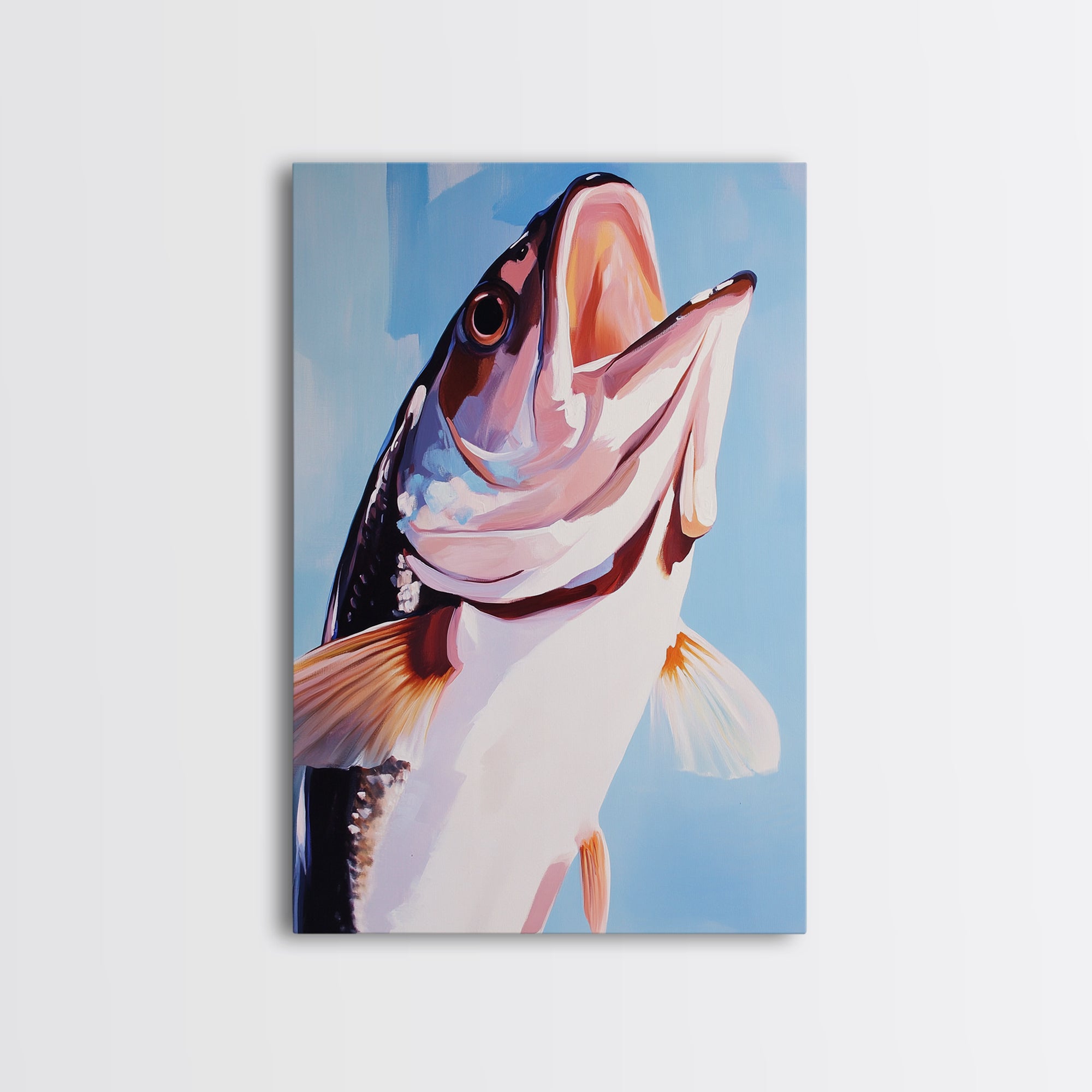 Bass Fish, Fishing Wall Art, Nautical Decor, Sport Fishing, Canvas Pri ...