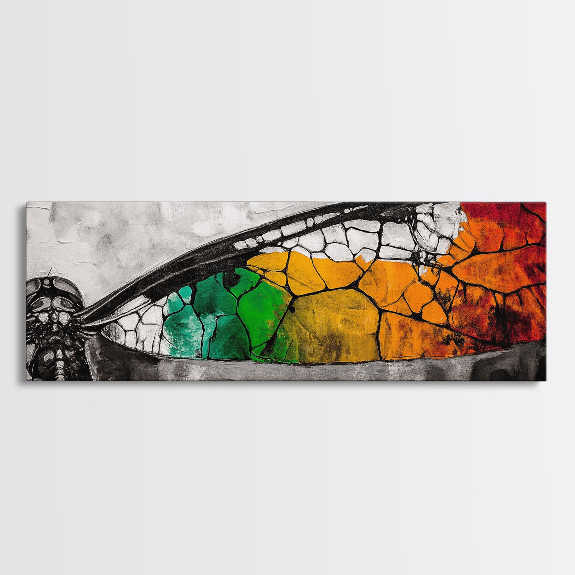 Dragonfly Wings, Abstract Insect Art, Framed Canvas Print, Nature Insp ...