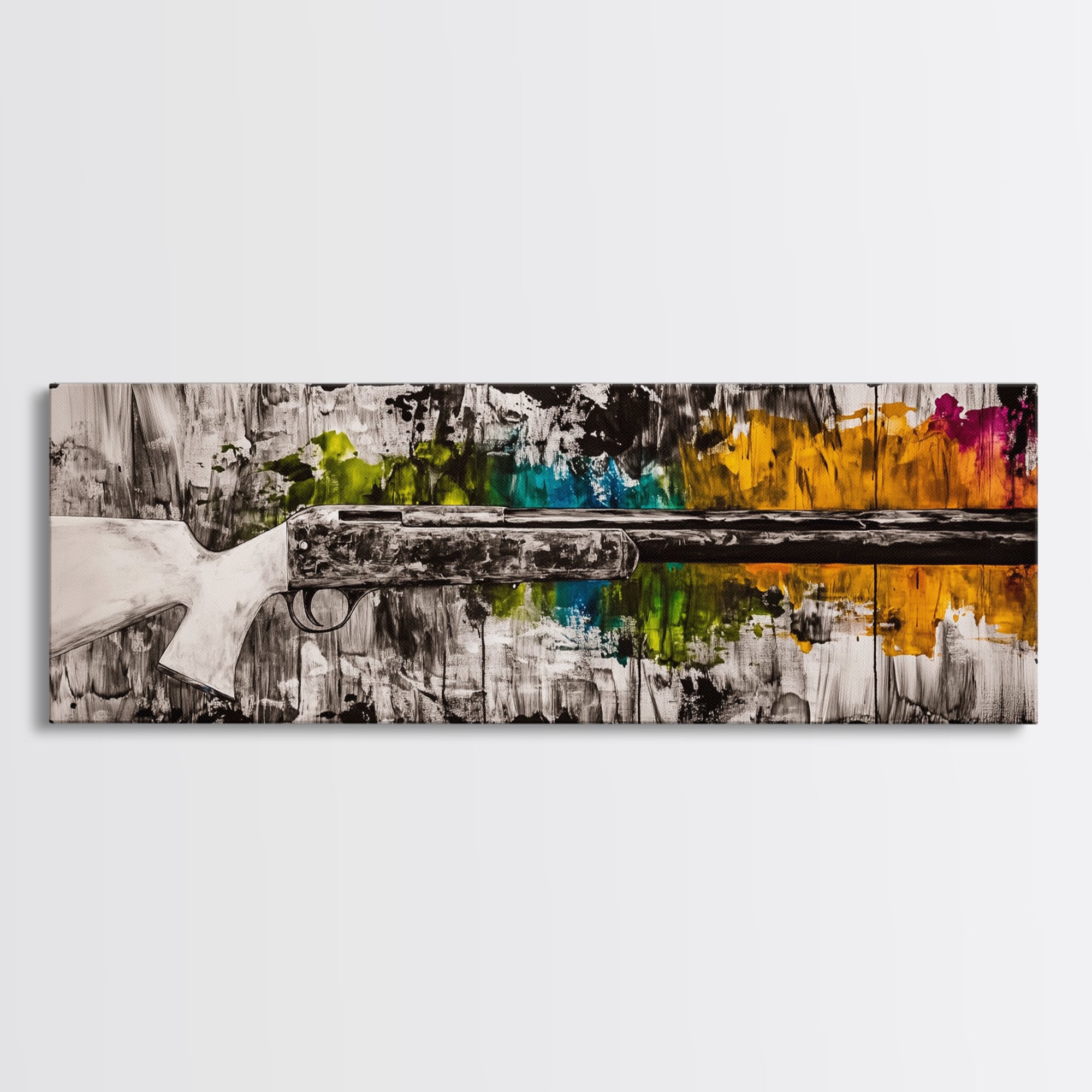 Colorful Rifle, Gun Art, Abstract Firearm Painting, Modern Wall Art, M ...