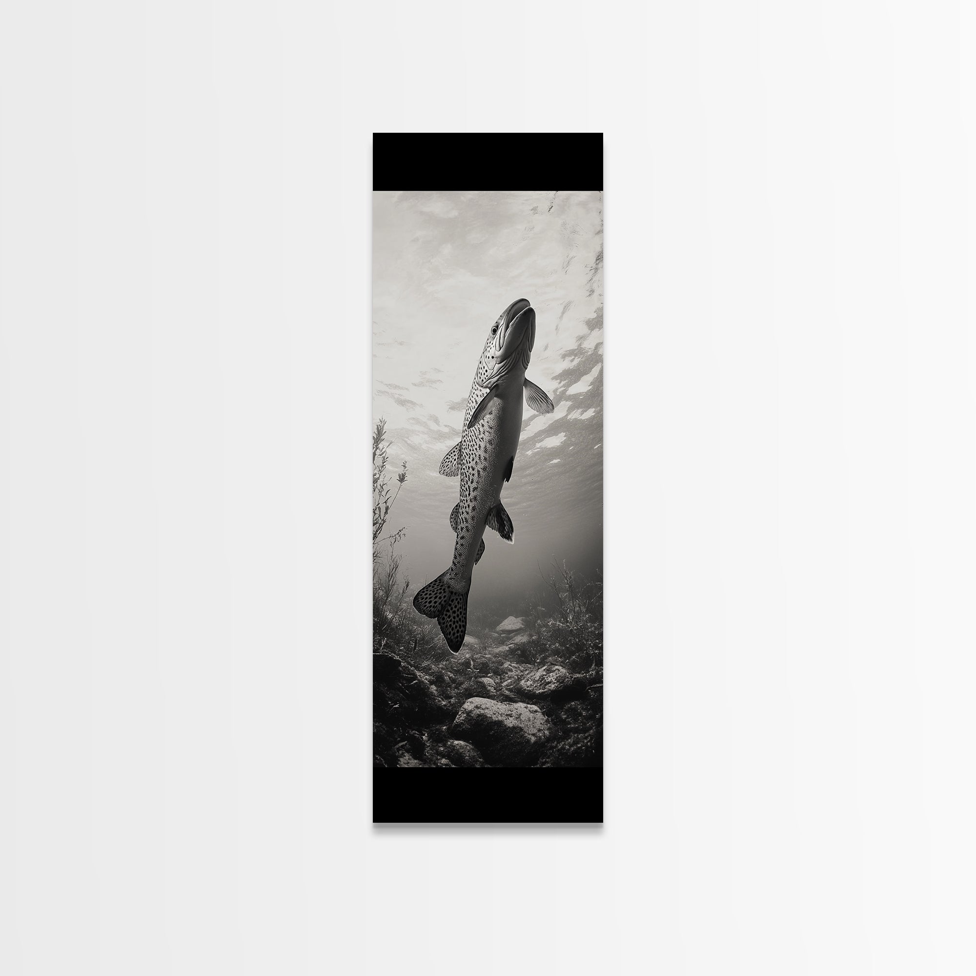 Rising Trout, Underwater Fish, Nature Close-Up, Canvas Print, Cabin Wa ...
