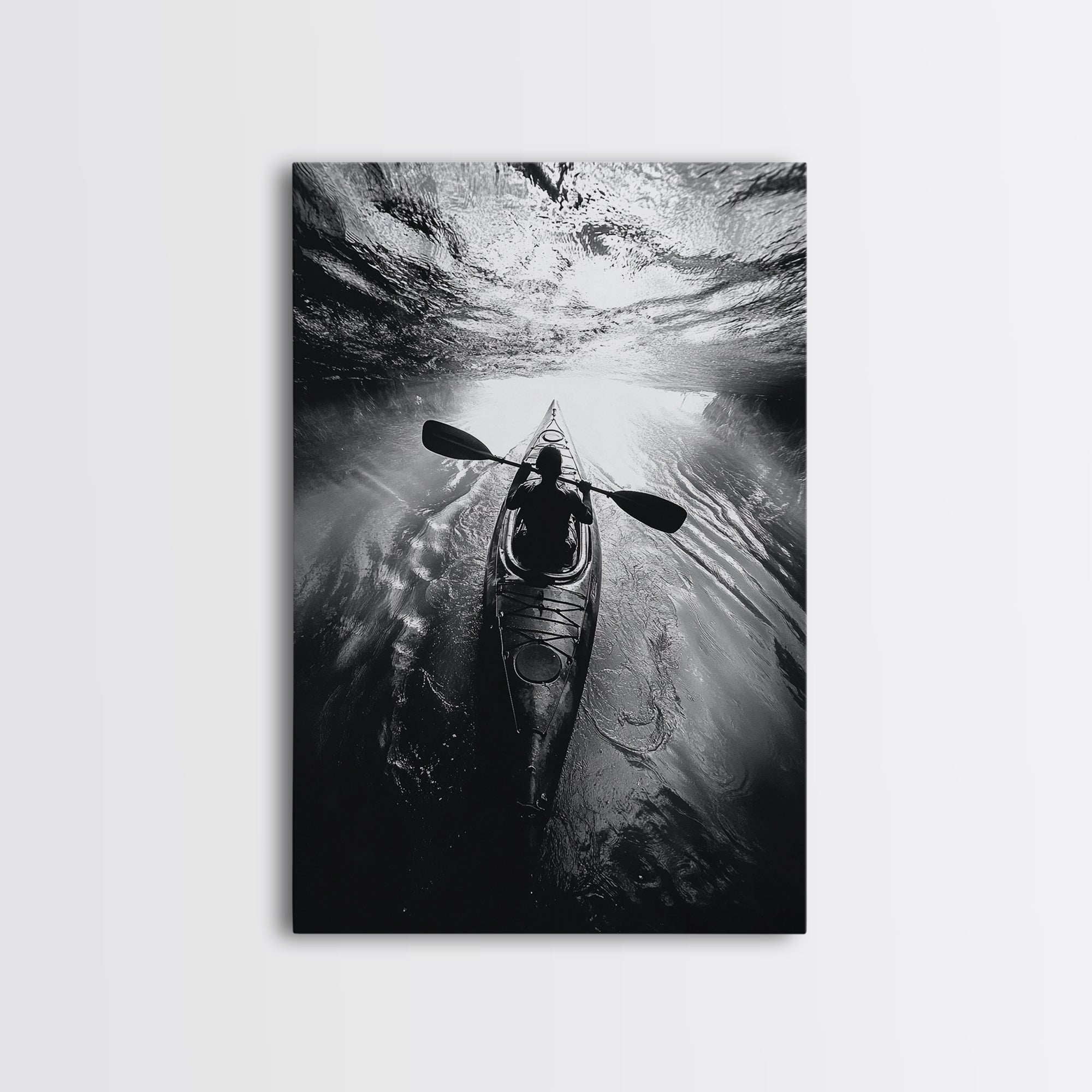 Kayaking Exploration, River Reflections, Adventure Sport, Framed Canva ...