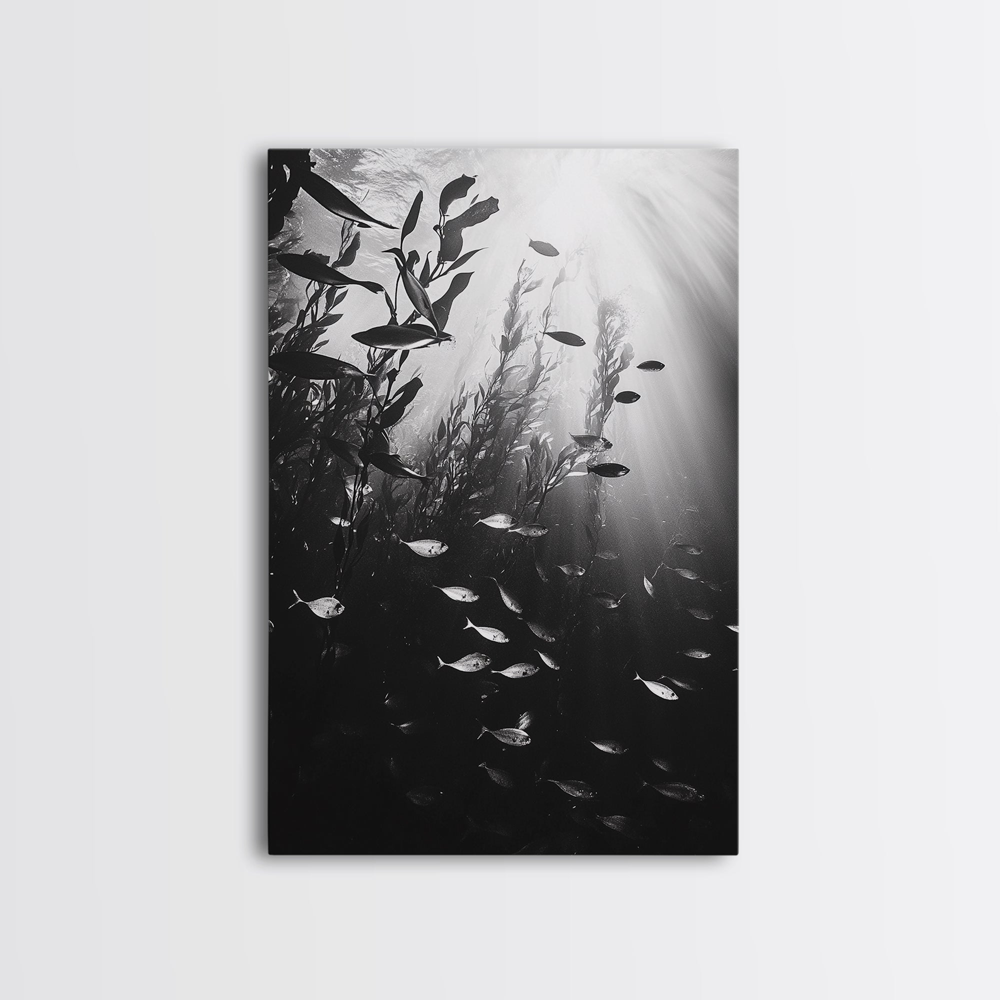 Kelp Forest Depth, Underwater Fish Scene, Ocean Life, Canvas Print, Ma ...