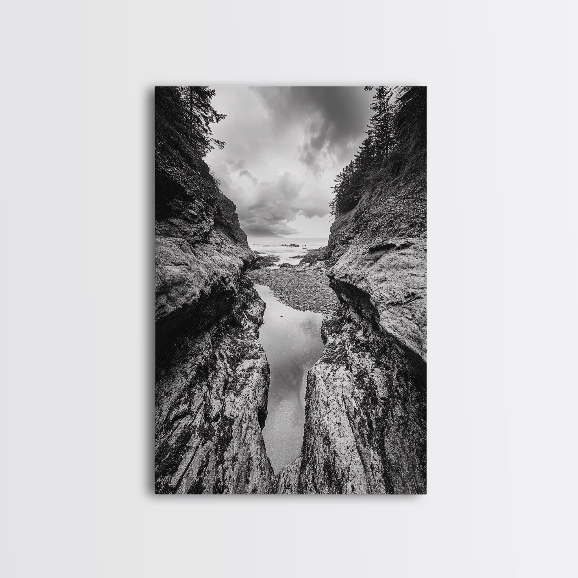 Ocean Ravine, Rugged Coastline, Pacific Wilderness, Stormy Seascape, F ...