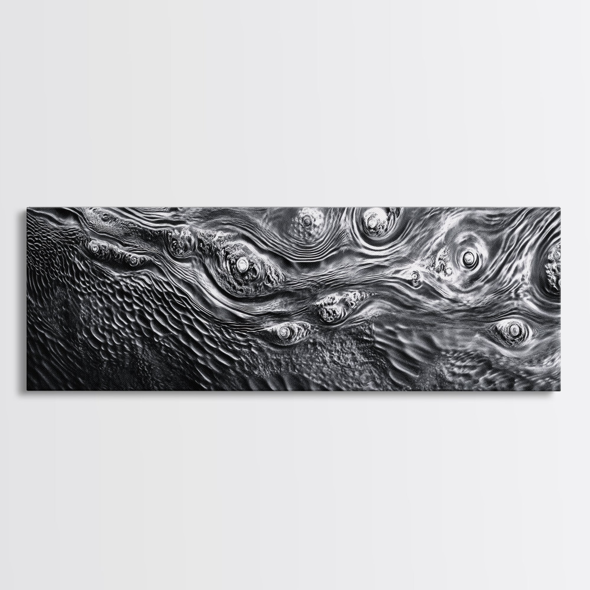Liquid Texture Waves, Abstract Water Photography, Monochrome Art, Fram ...