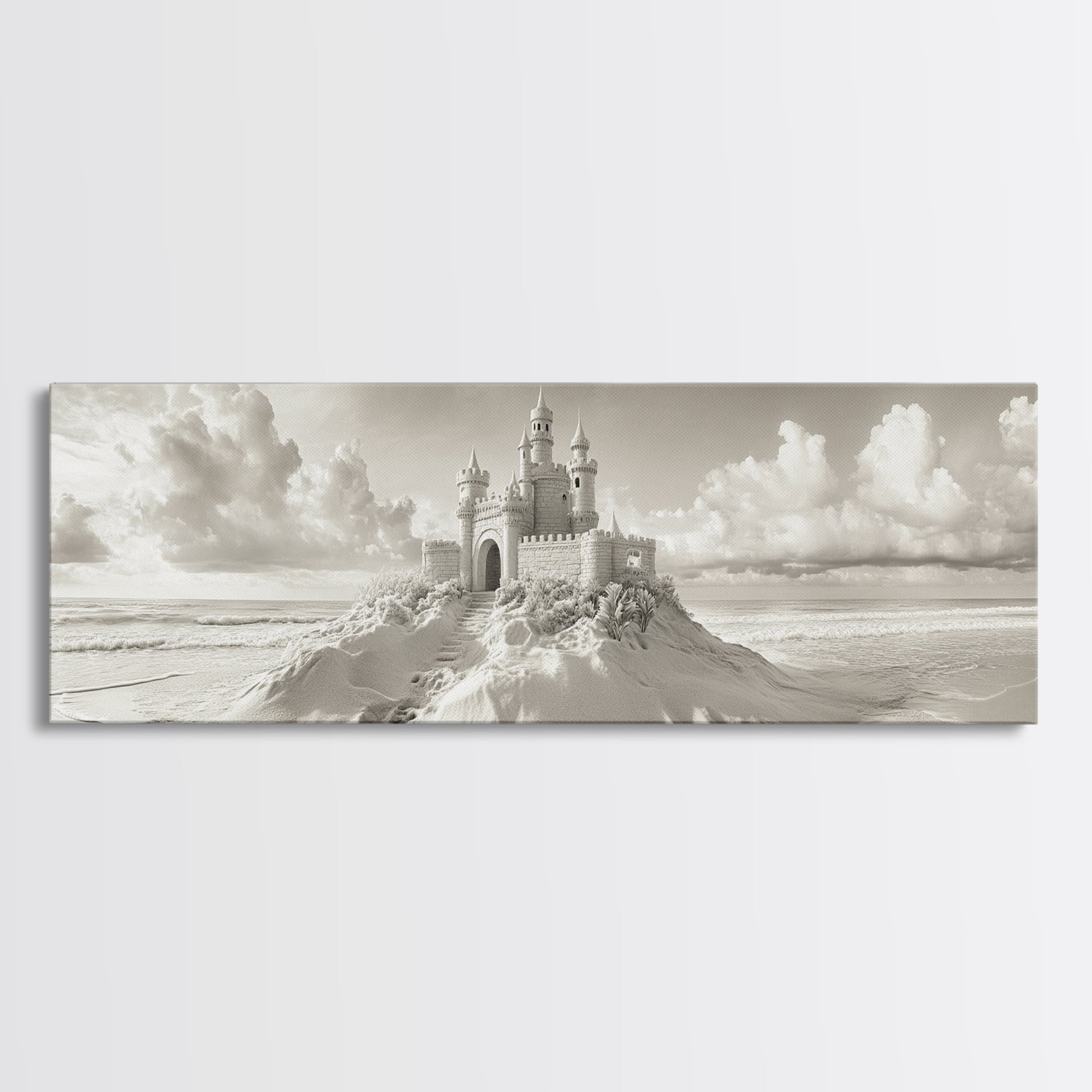 Fantasy Sand Castle, Seaside Kingdom, Dreamy Beach Scene, Magical Vibe ...