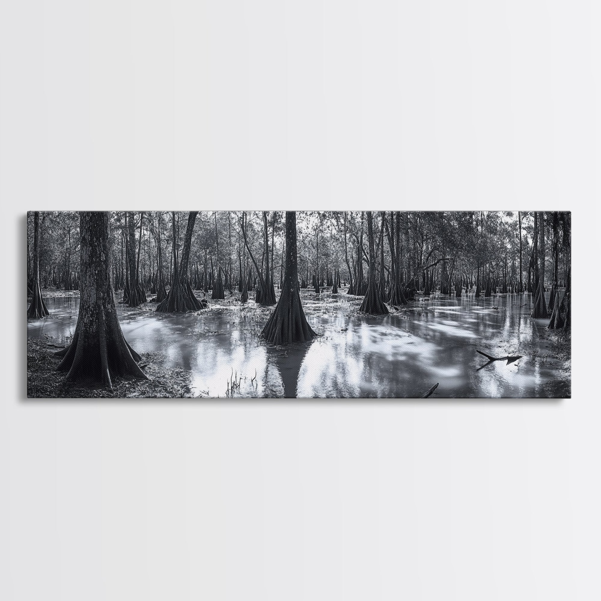 Swamp Roots, Cypress Trees, Flooded Forest, Framed Canvas Print, south ...