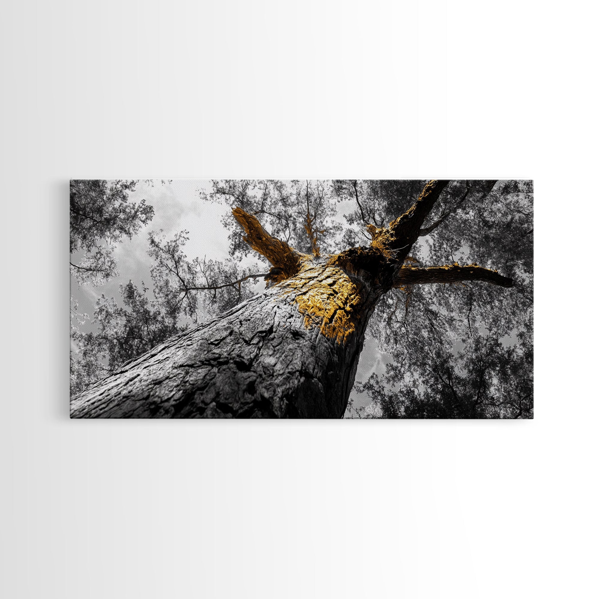 Golden Tree, Nature Upward, Woodland Strength, Forest Energy, Framed C ...