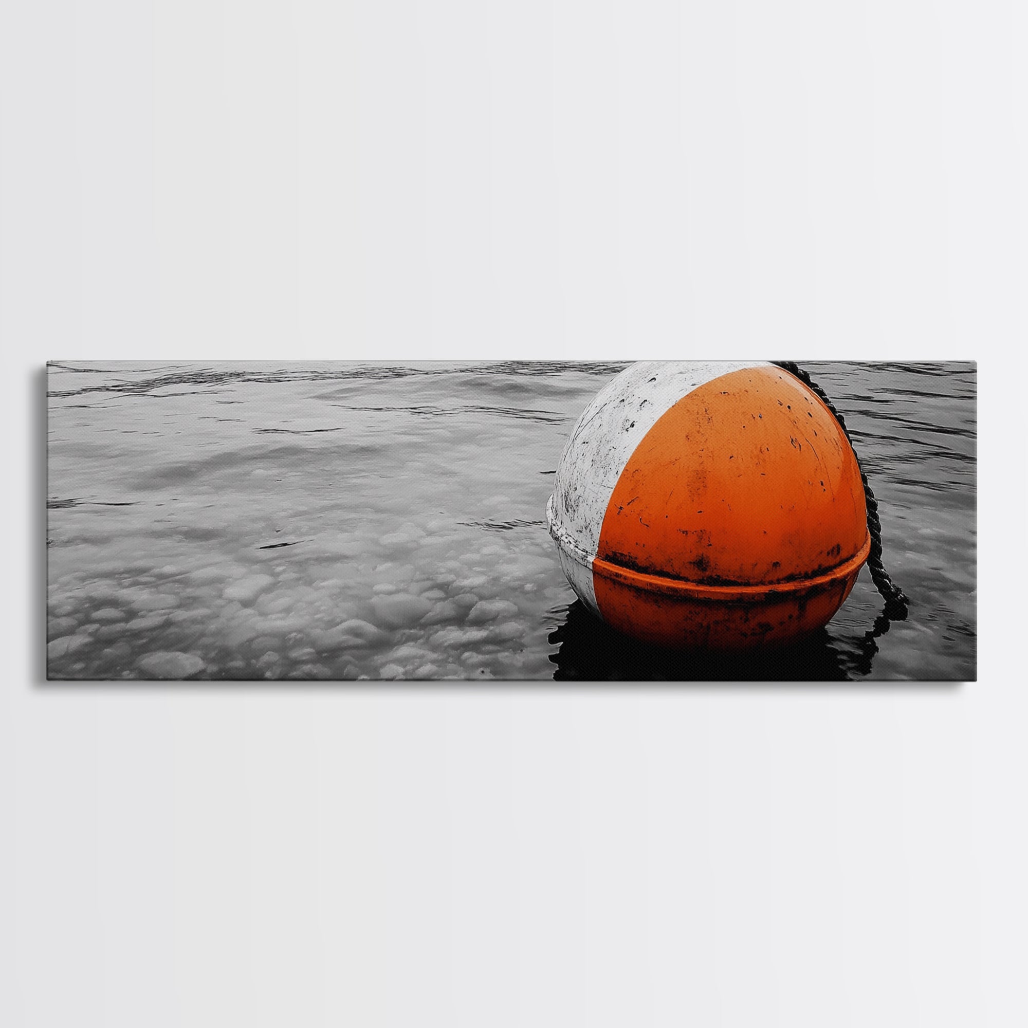 Orange Buoy Water, Minimal Marine Still Life, Nautical Photography, Oc ...