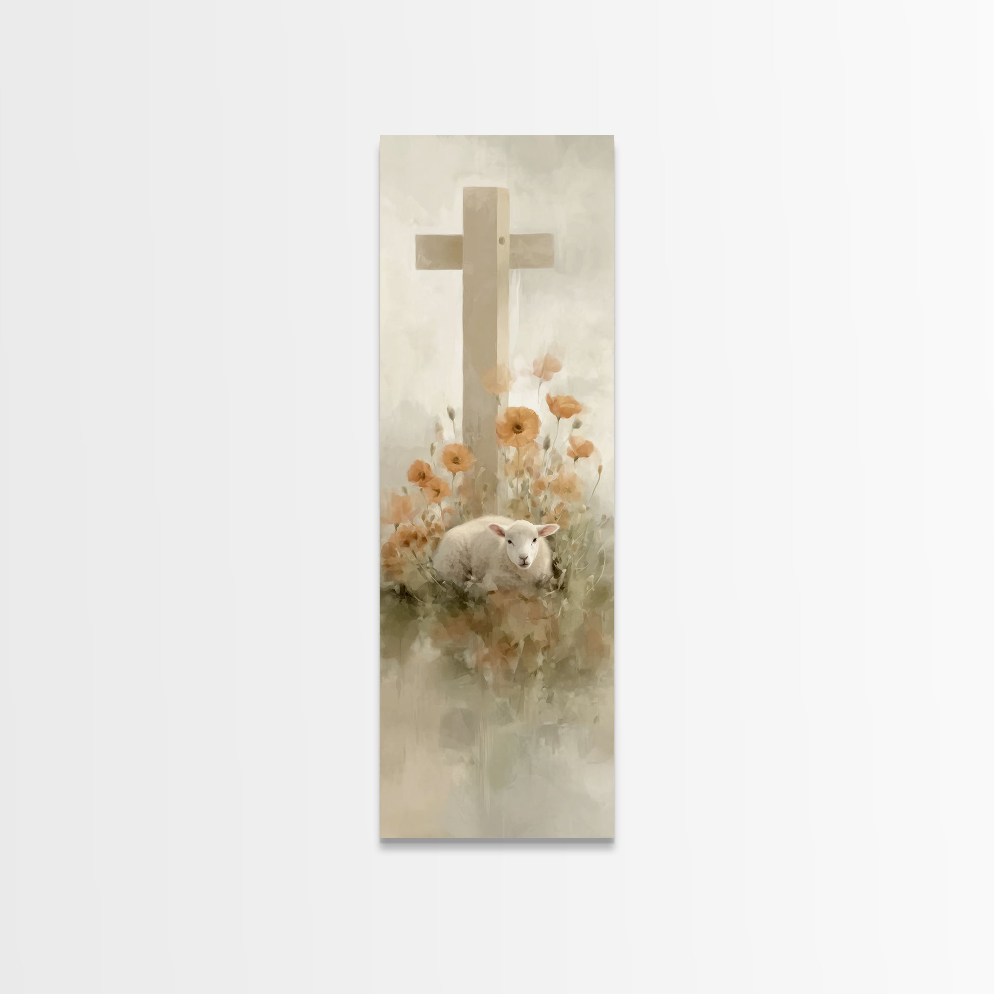 Lamb Of Mercy – Framed Canvas Print – Christian Wall Art – Tall Narrow ...