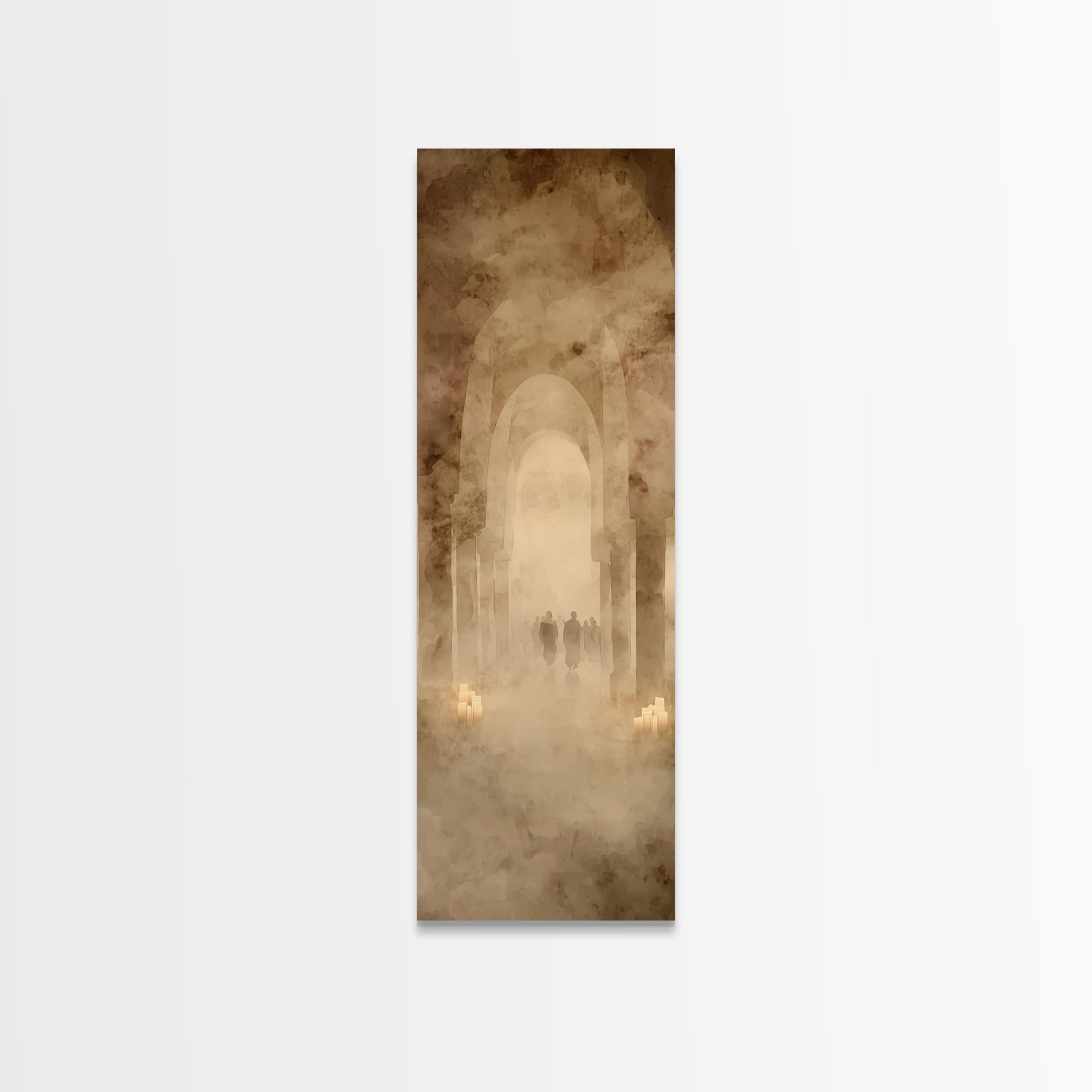 Pilgrims In Halls – Framed Canvas Print – Tall Skinny Art Print – Chri ...