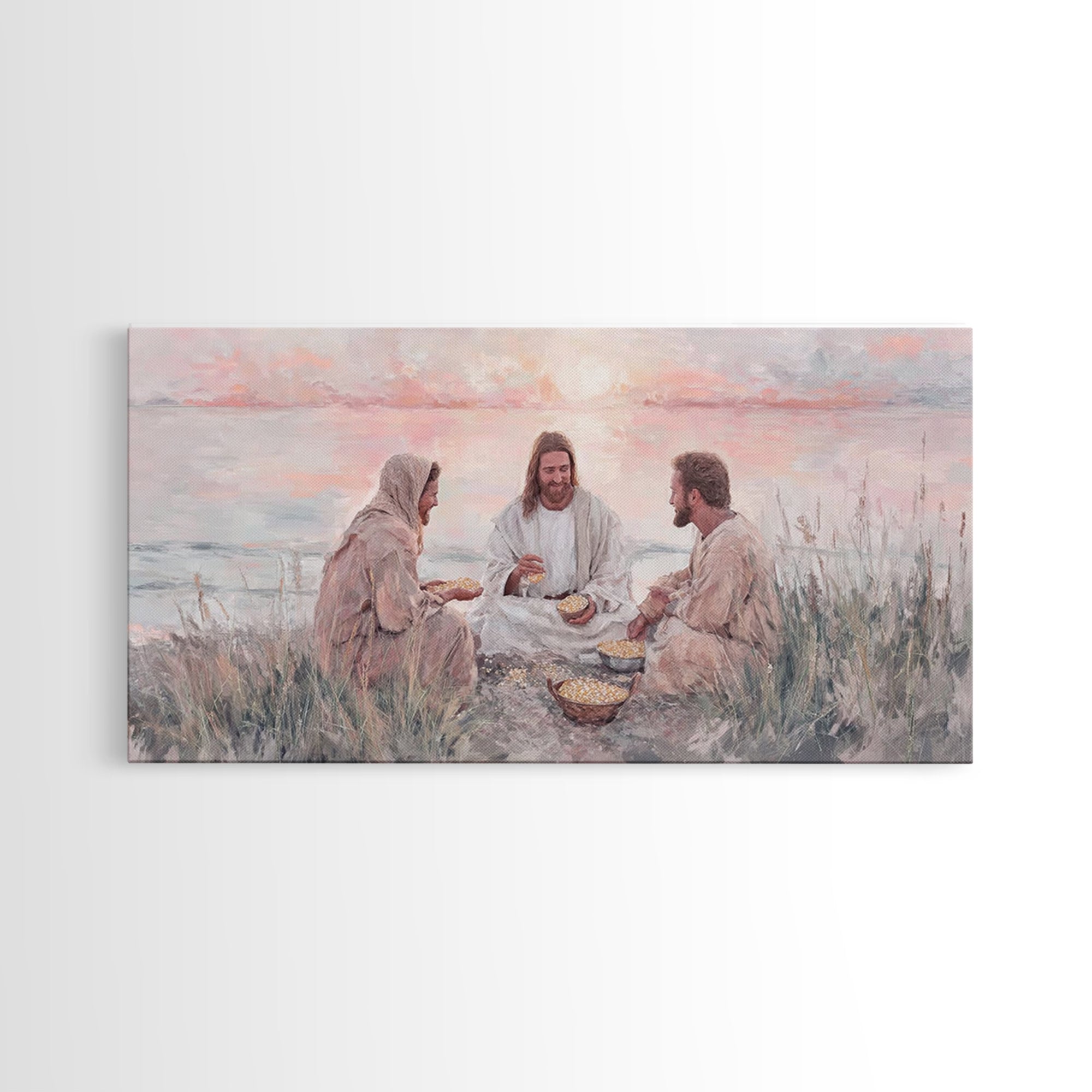 Shoreline Communion – Framed Canvas Print – Christian Wall Art – Jesus ...