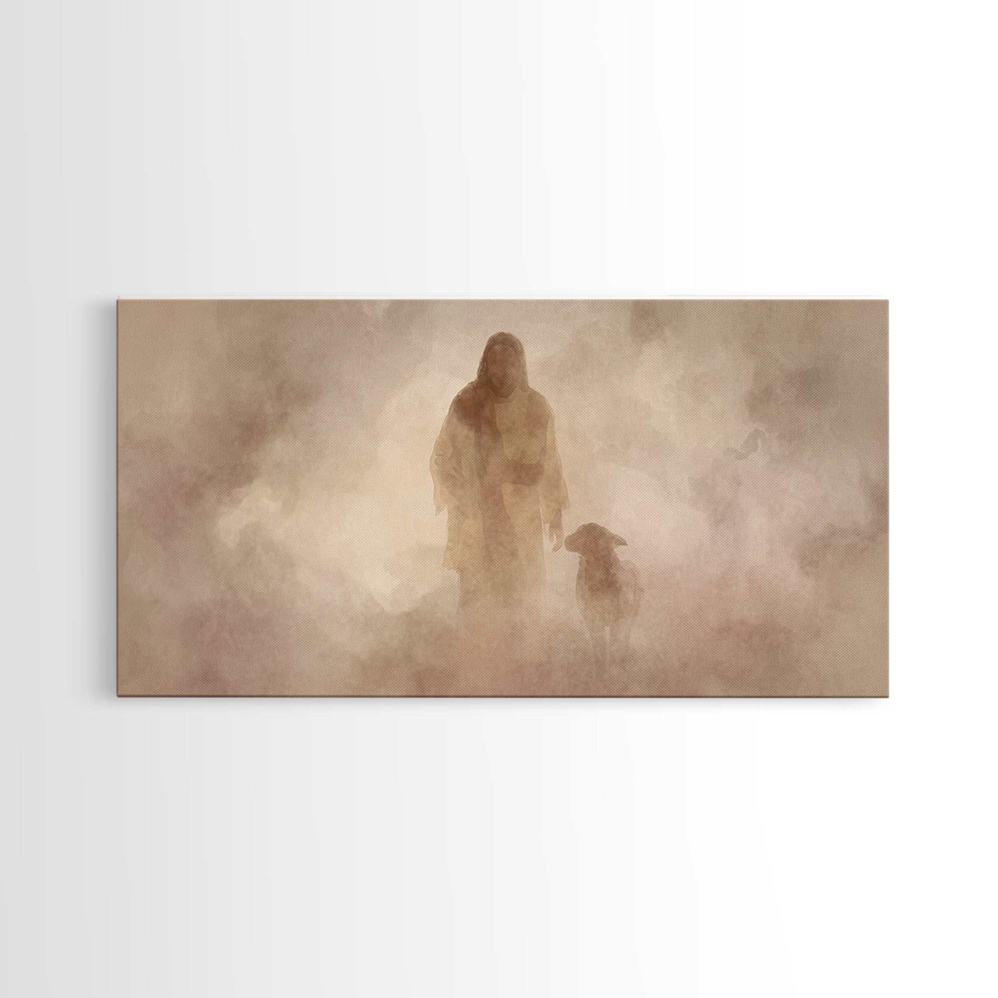 Misty Shepherd Path – Framed Canvas Print – Christian Wall Art – Jesus ...