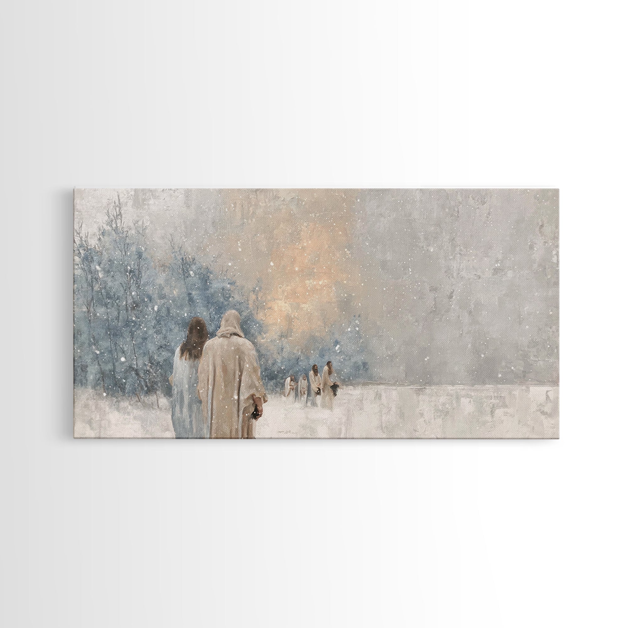 Winter Pilgrims – Framed Canvas Print – Christian Wall Art – Christian ...