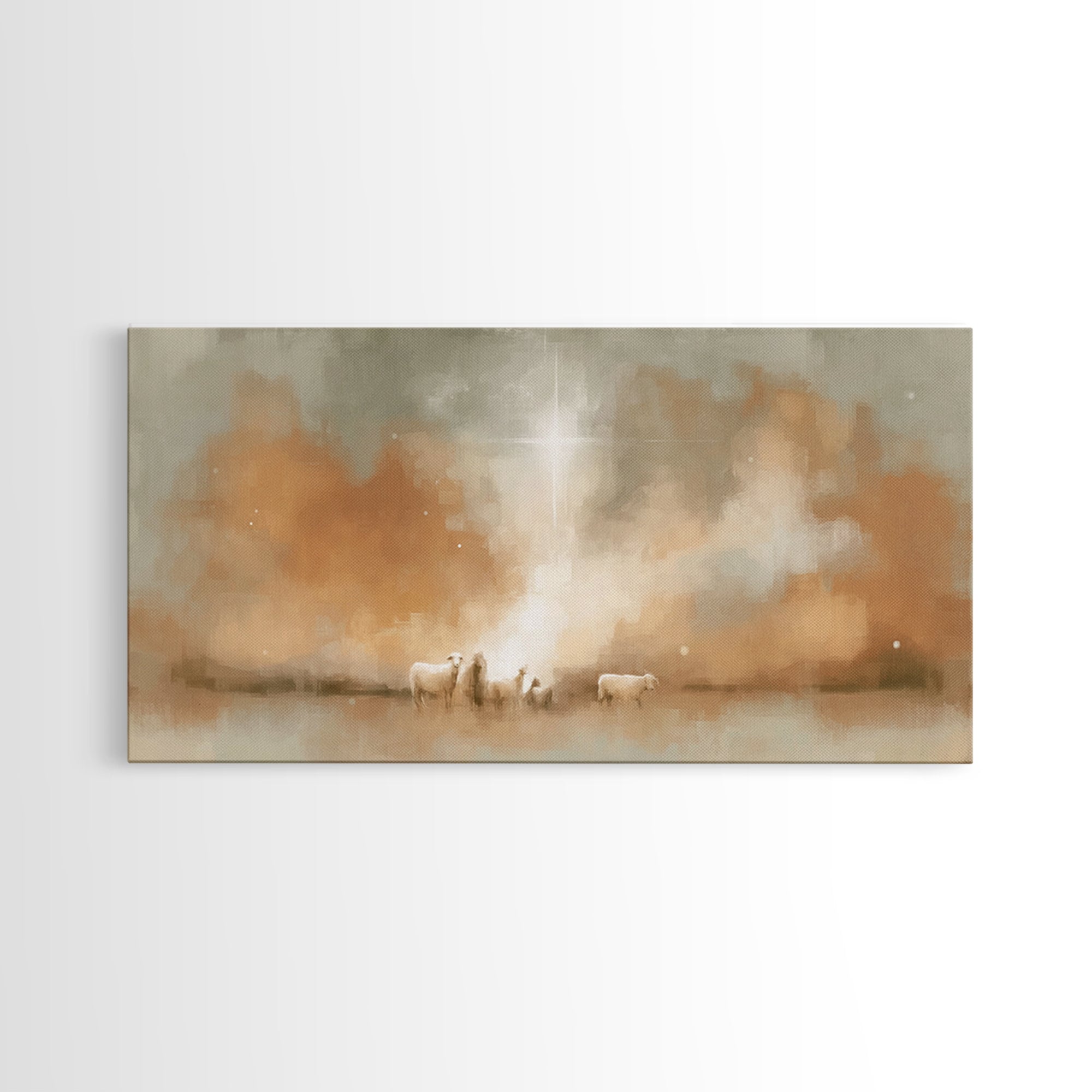 Heavenly Radiance, Framed Canvas Print, Christian Christmas Art, Chris ...
