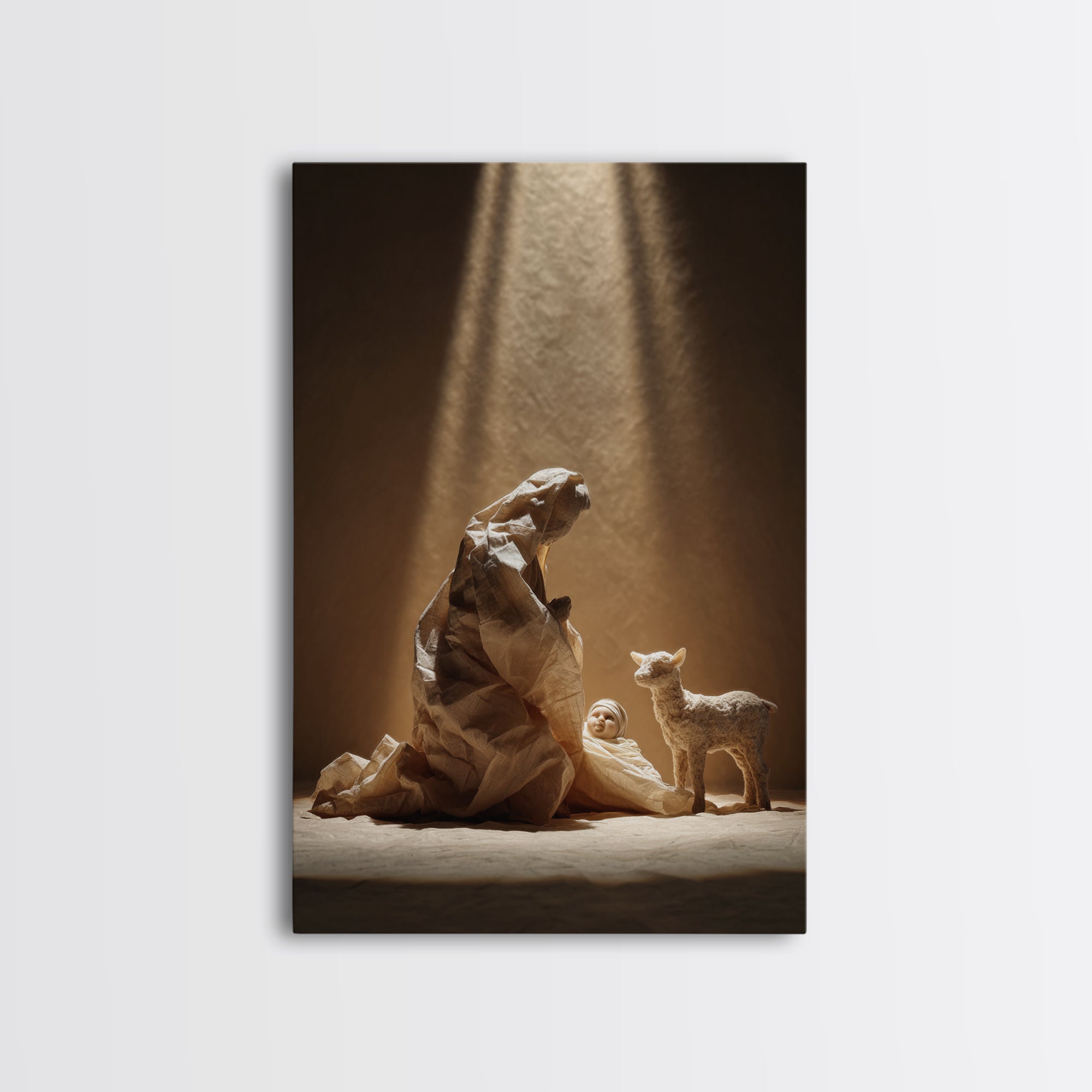 Tender Shepherd Care - Framed Canvas Print - Christian Wall Art - Jesu ...