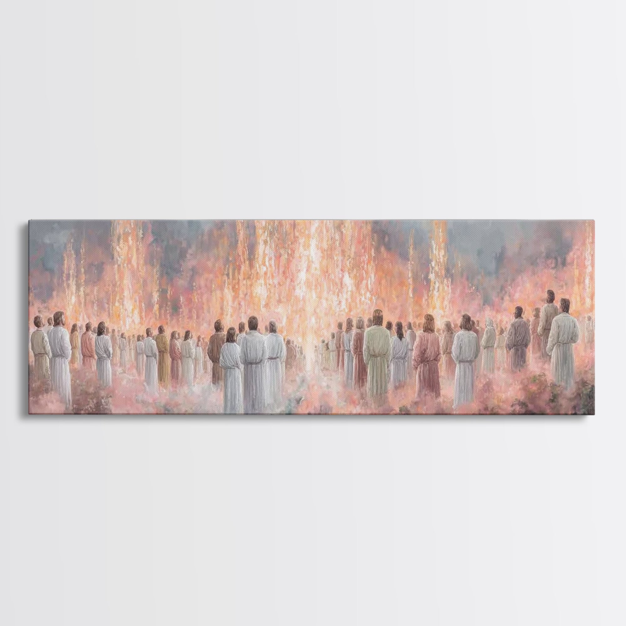 Heavenly Ember Circle | Framed Canvas Print | Christian Art | Jesus Pa ...