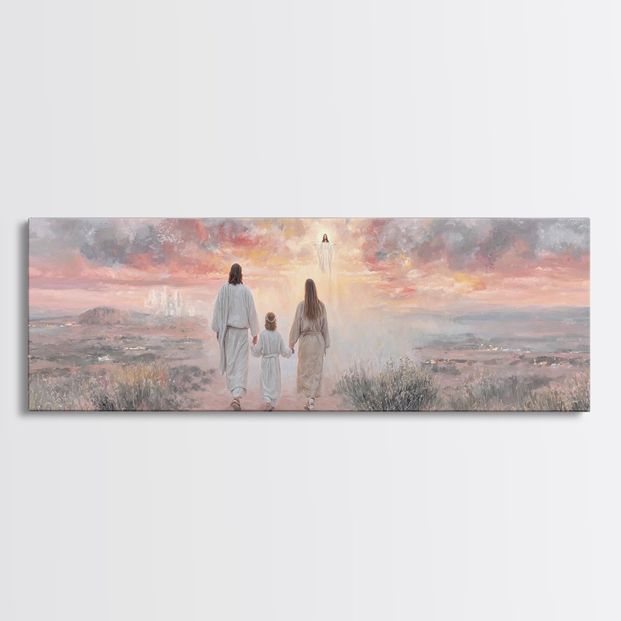 Heavenward Reunion Glow | Framed Canvas Print | Christian Art | Panora ...