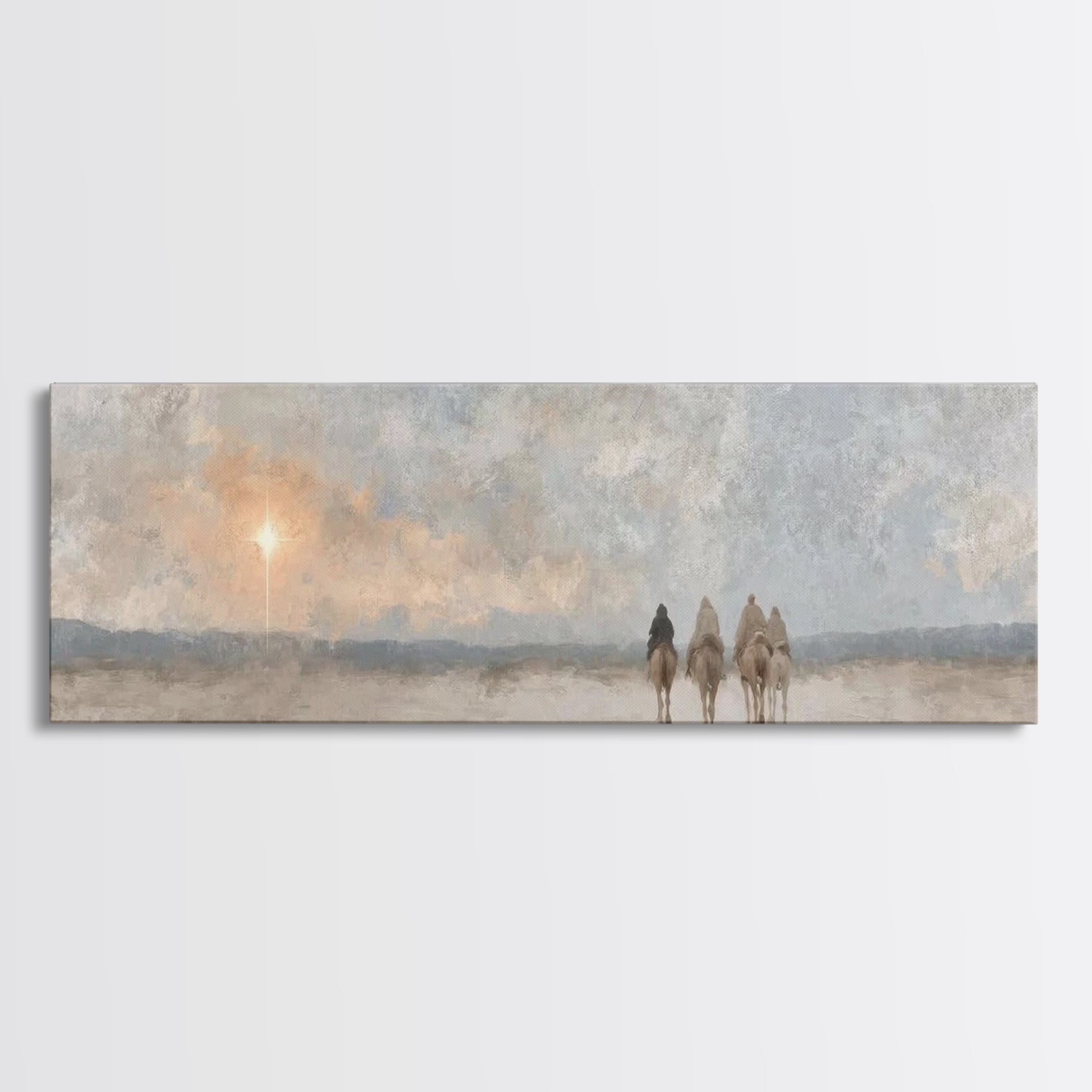 Morning Star Pilgrims – Framed Canvas Print – Panoramic Frame – Christ ...