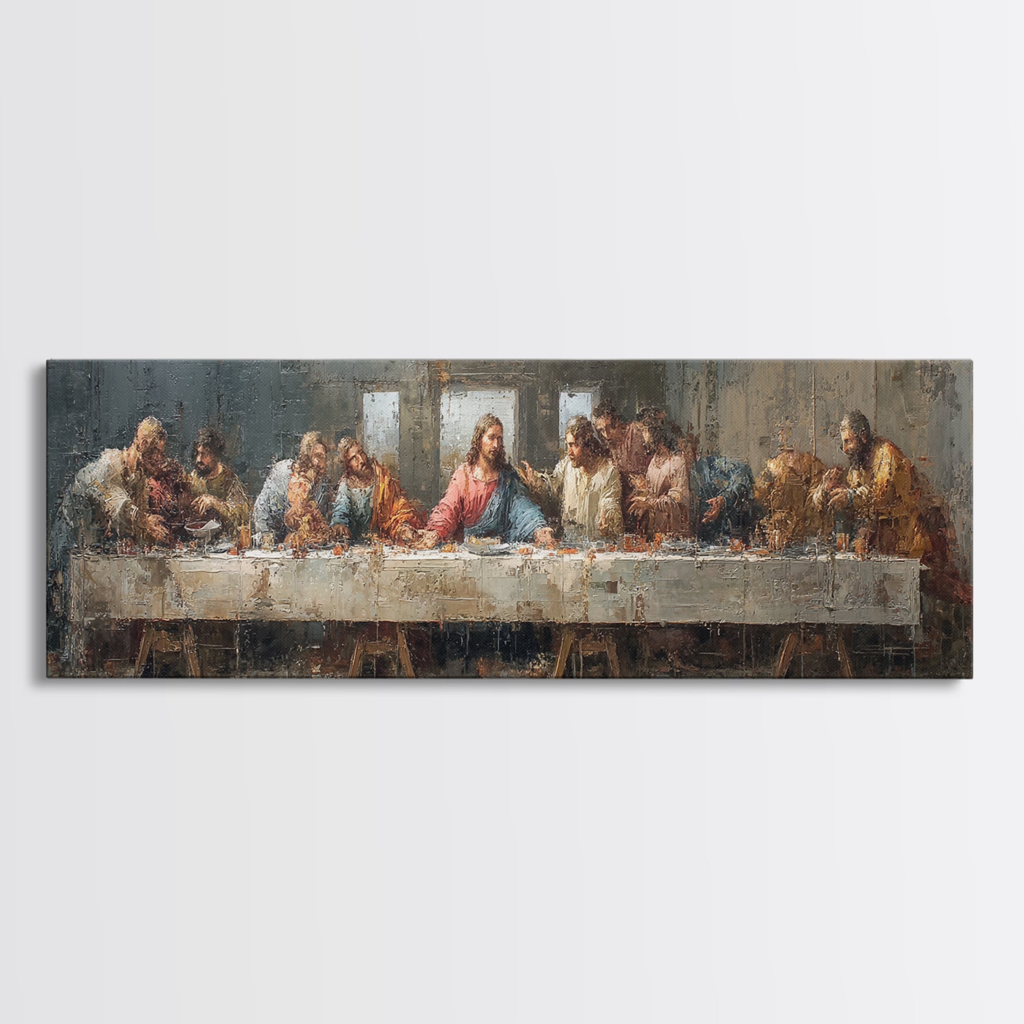 Holy Feast Harmony – Framed Canvas Print – Christian Wall Art – Christ ...