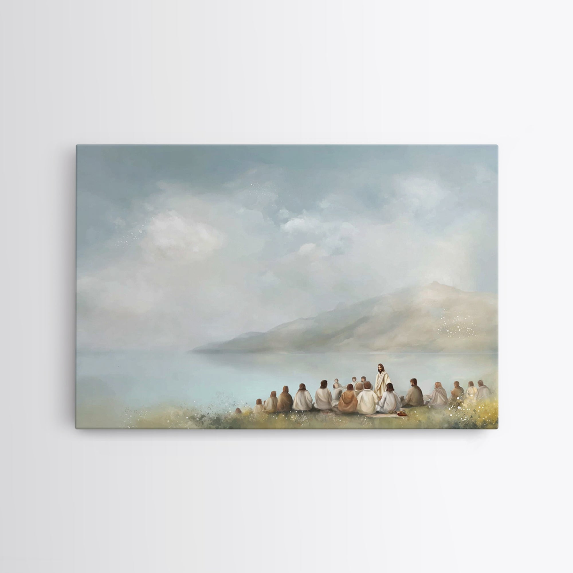 Shoreline Sermon – Framed Canvas Print – Christian Wall Art – Jesus Pa ...