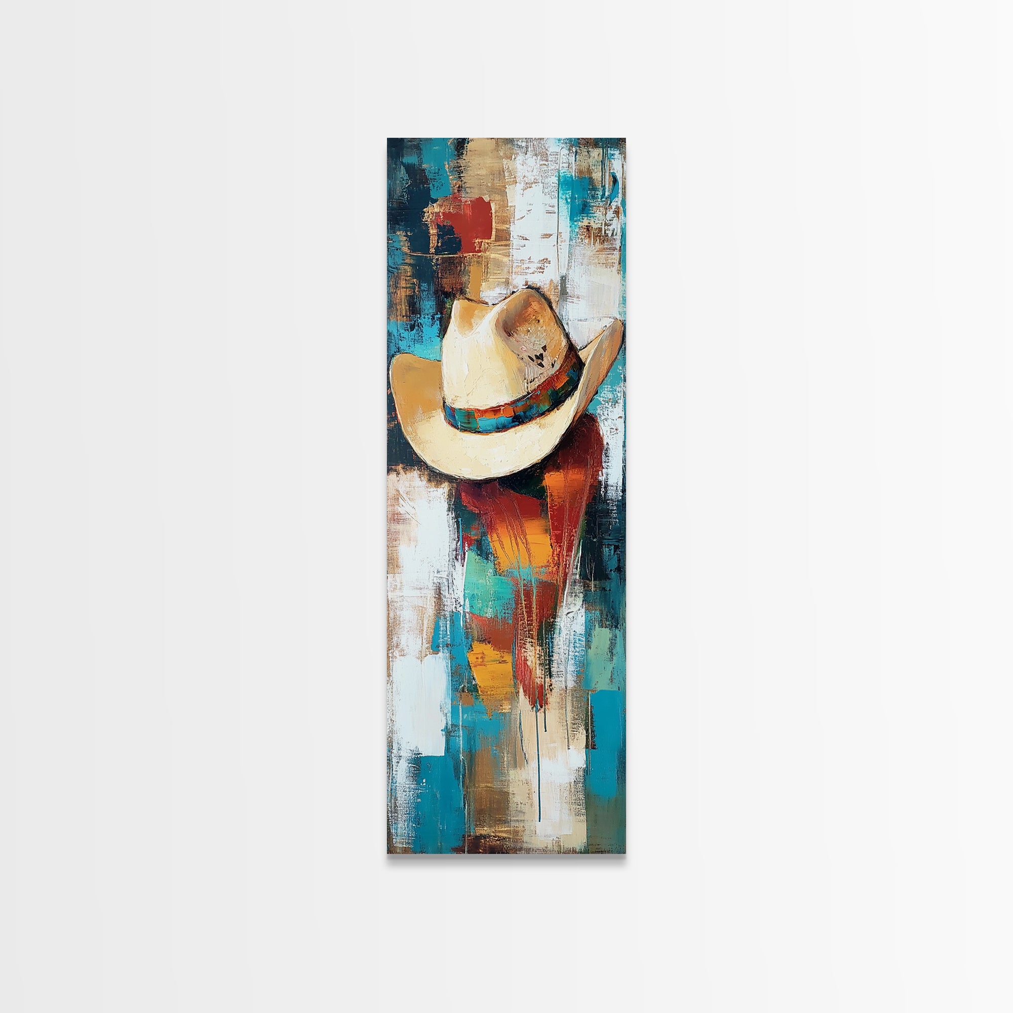 Abstract Cowboy Hat Canvas Print rustic wall art farmhouse art vintage ...