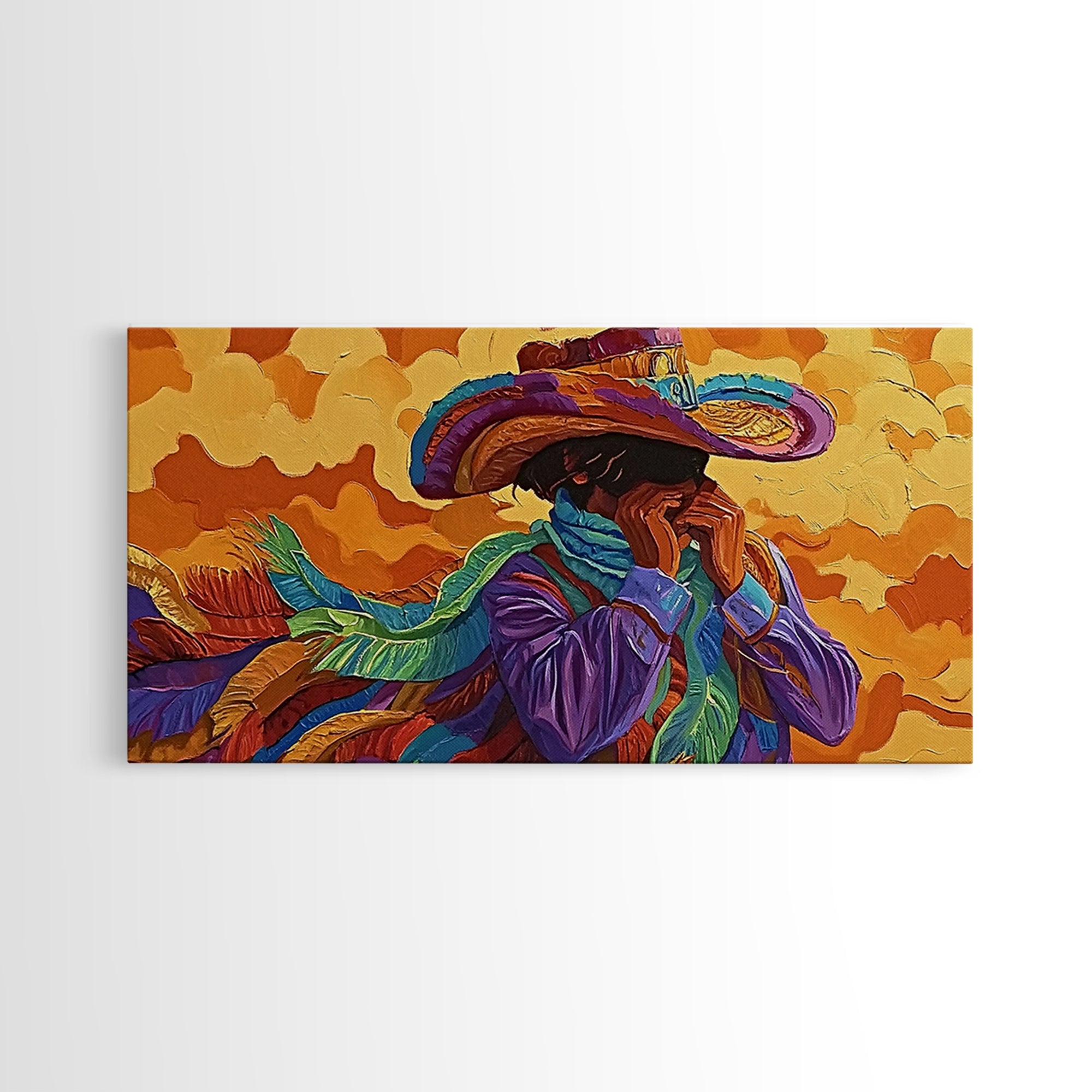 Bold Cowboy Portrait, western art, chicano art, rustic wall art, south ...