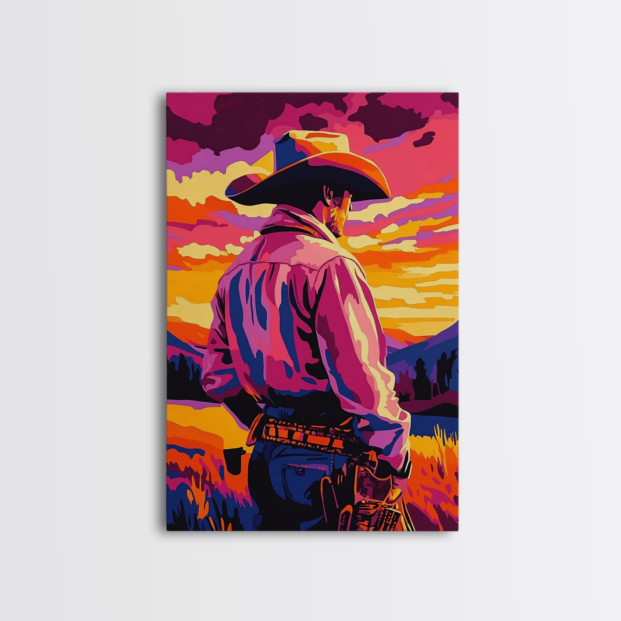 Western Cowboy, Sunset Art, Rustic Wall Art, Coastal Cowgirl Wall Art ...