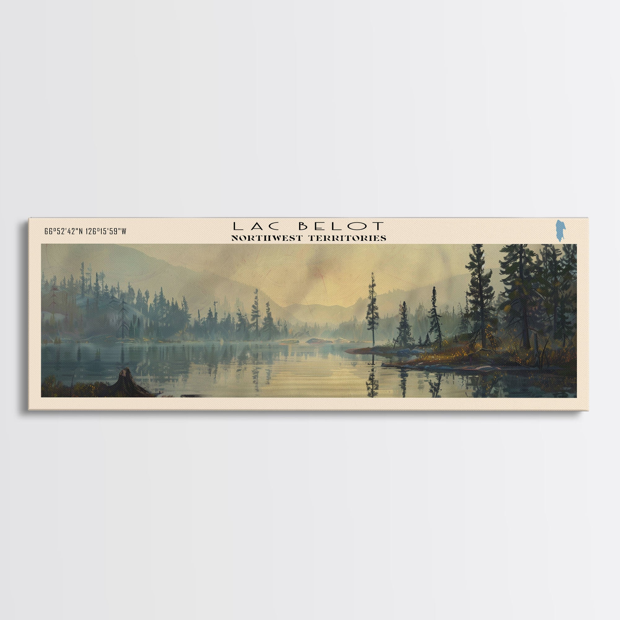 Lac Belot Belot Lake Framed Canvas Print, Panoramic Lake House Decor ...