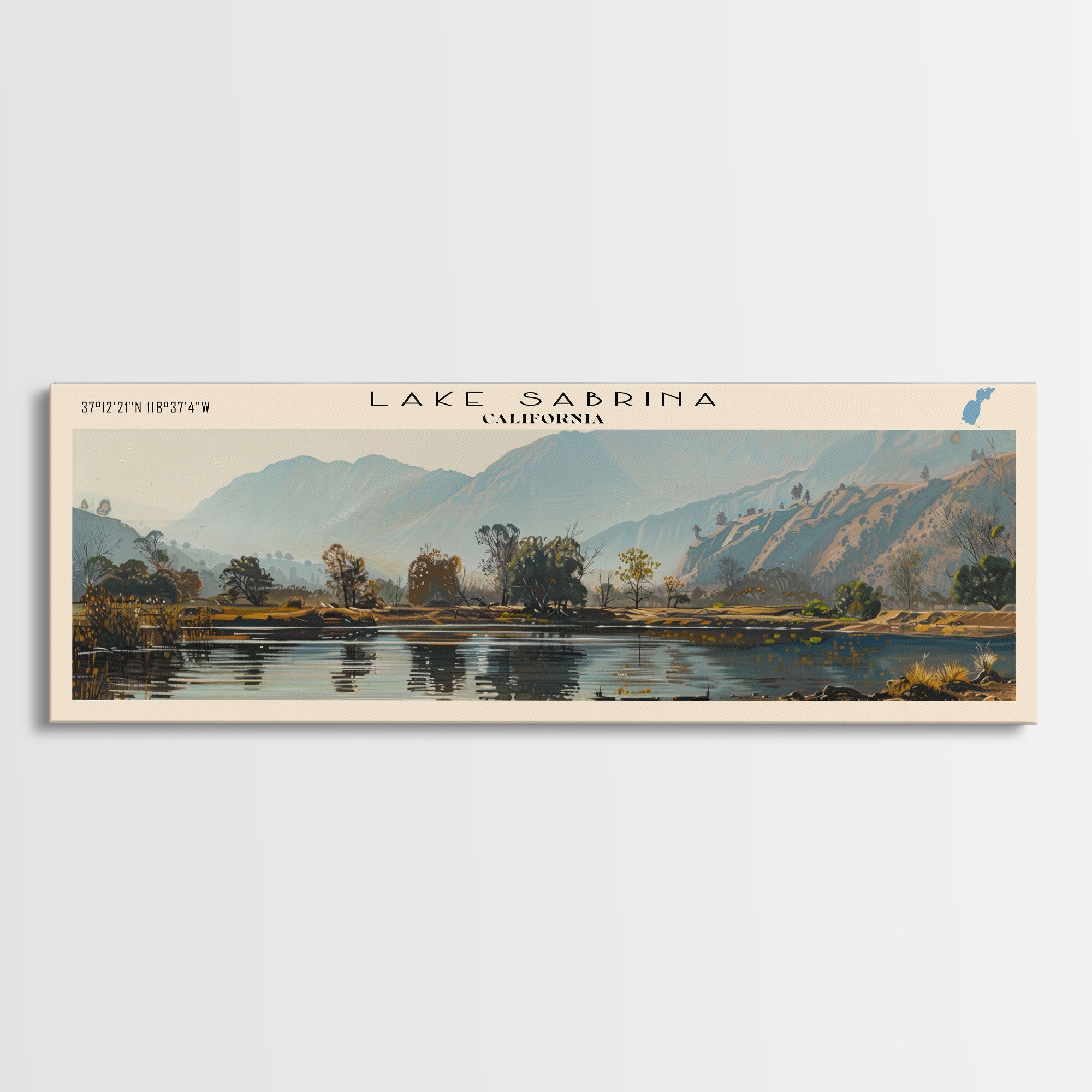 Lake Sabrina California Framed Canvas Print, Lake House Decor, Panoram ...