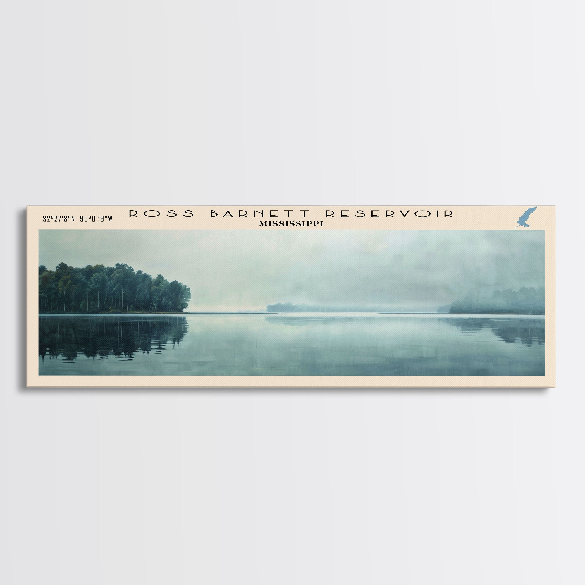 Ross Barnett Reservoir Mississippi Framed Canvas Print, Lake House Dec ...