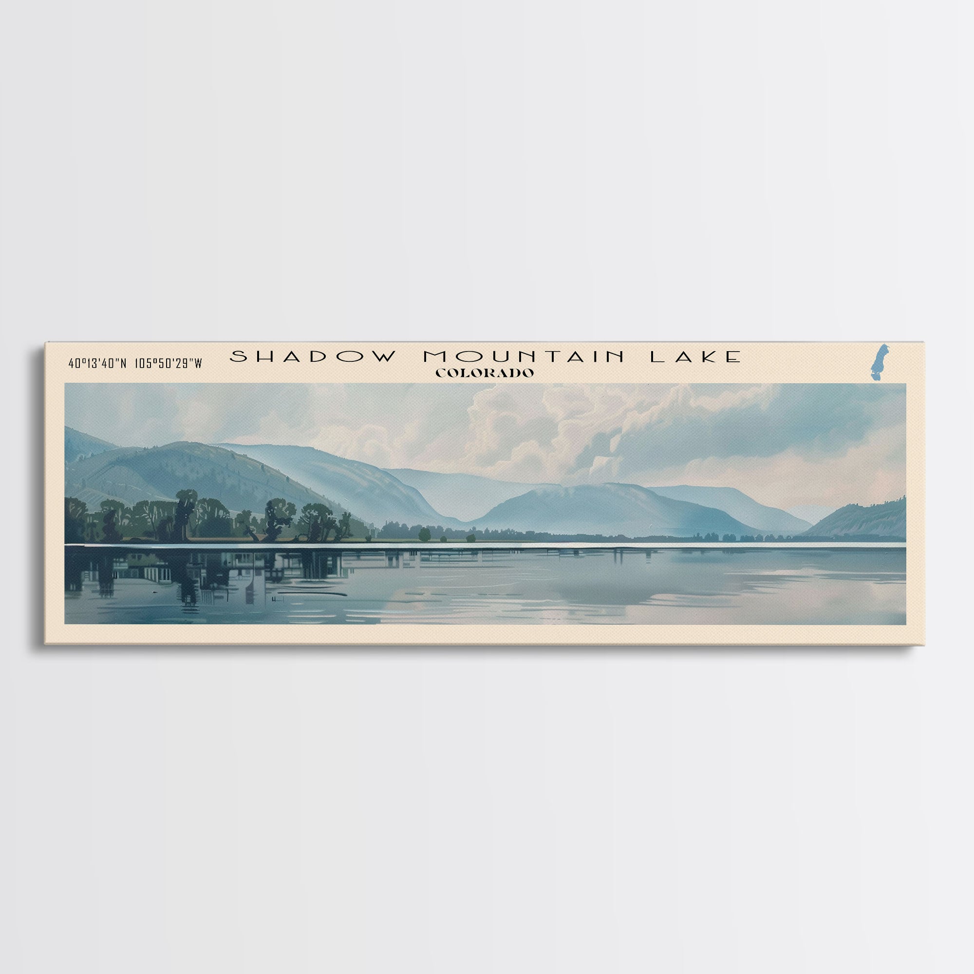 Shadow Mountain Lake Colorado Panoramic Framed Canvas Print, Lake Hous ...
