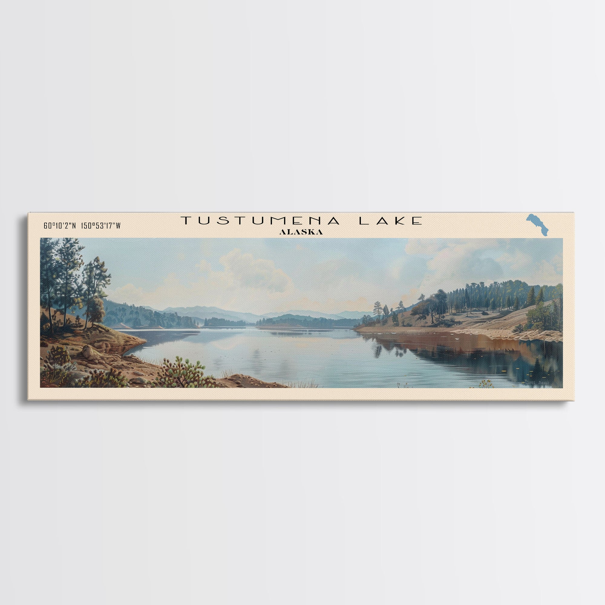 Wallum Lake RhodeIsland Panoramic Wall Art, Framed Canvas Print, Lake ...