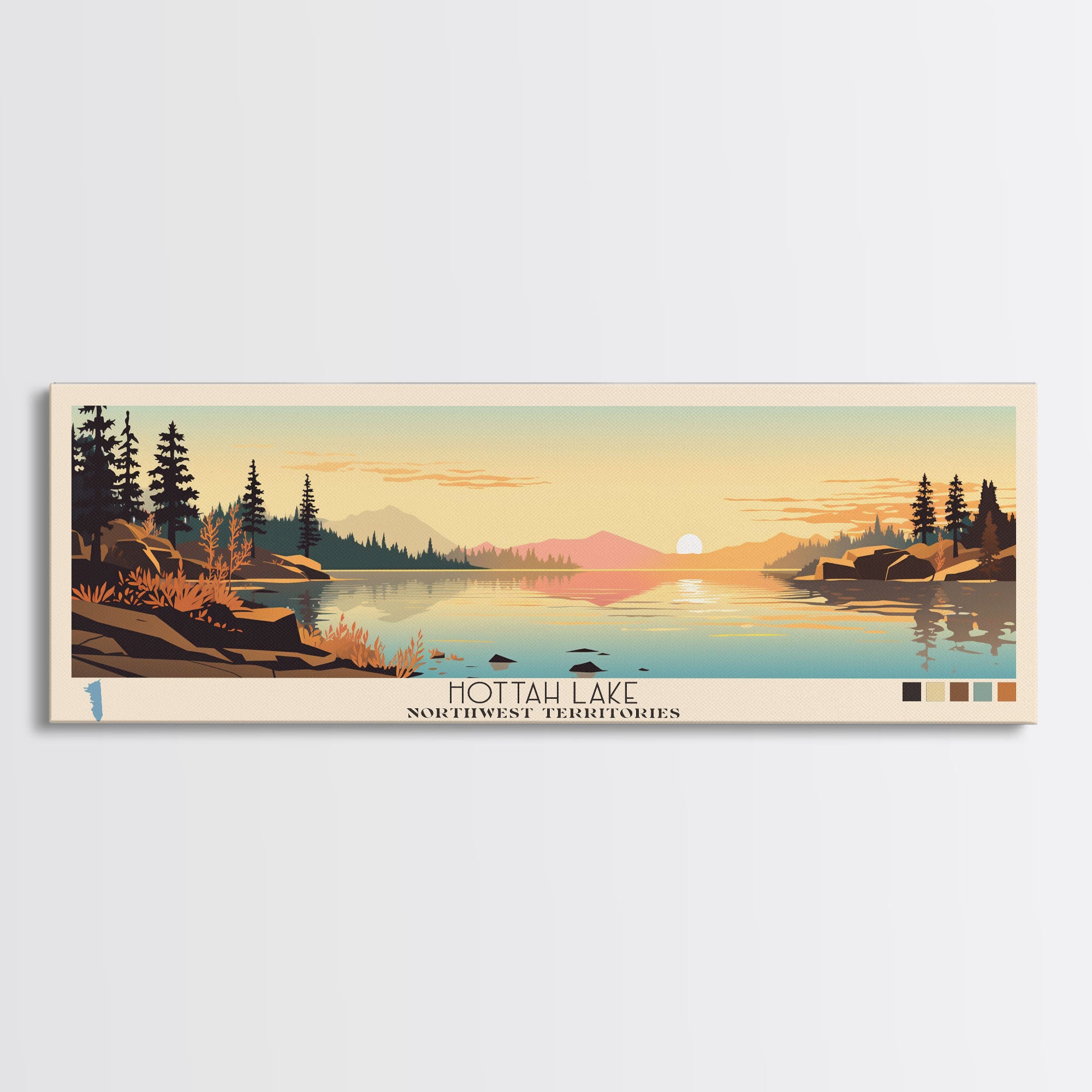 Hottah Lake Northwest Territories Framed Canvas Print, Panoramic Wall ...