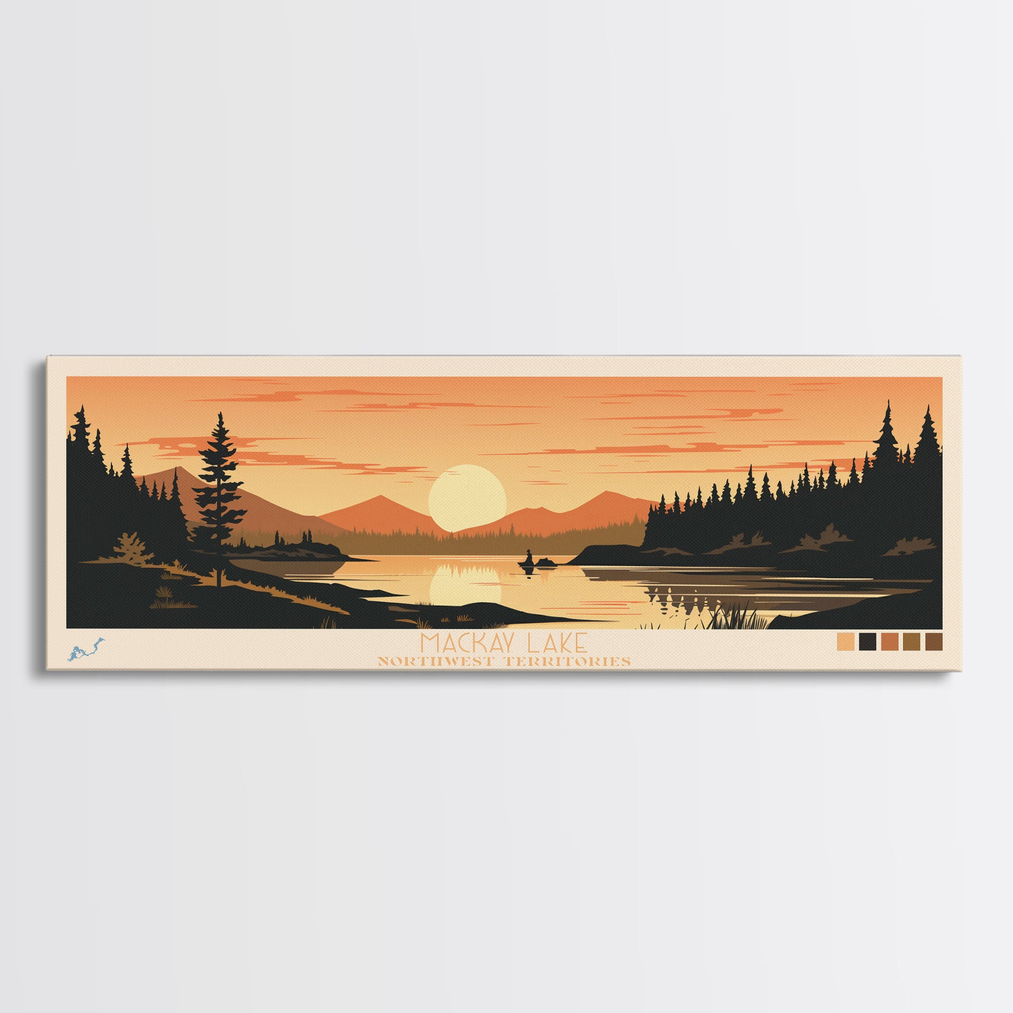 MacKay Lake, Northwest Territories Panoramic Wall Art Framed Canvas Pr ...