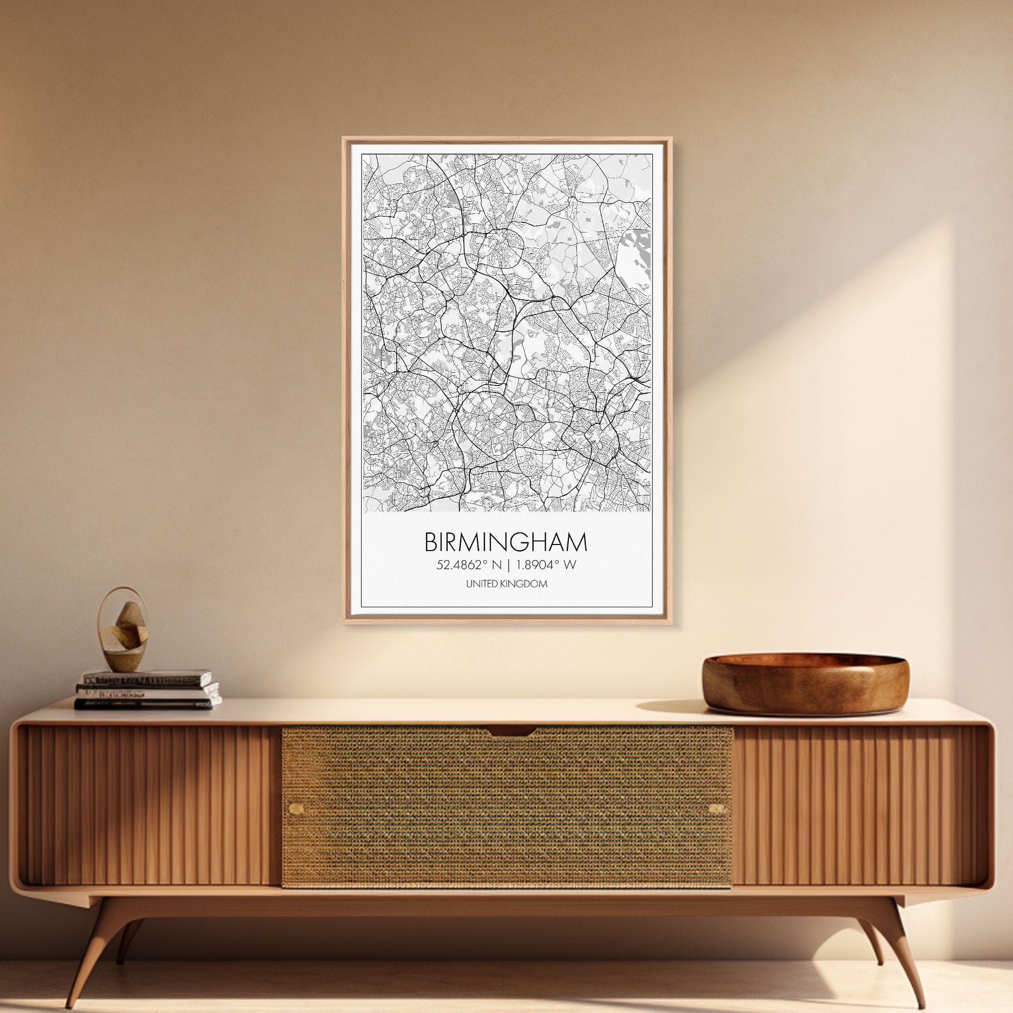 Birmingham Street Map, United Kingdom Map, City Map Art, Modern Art, W ...