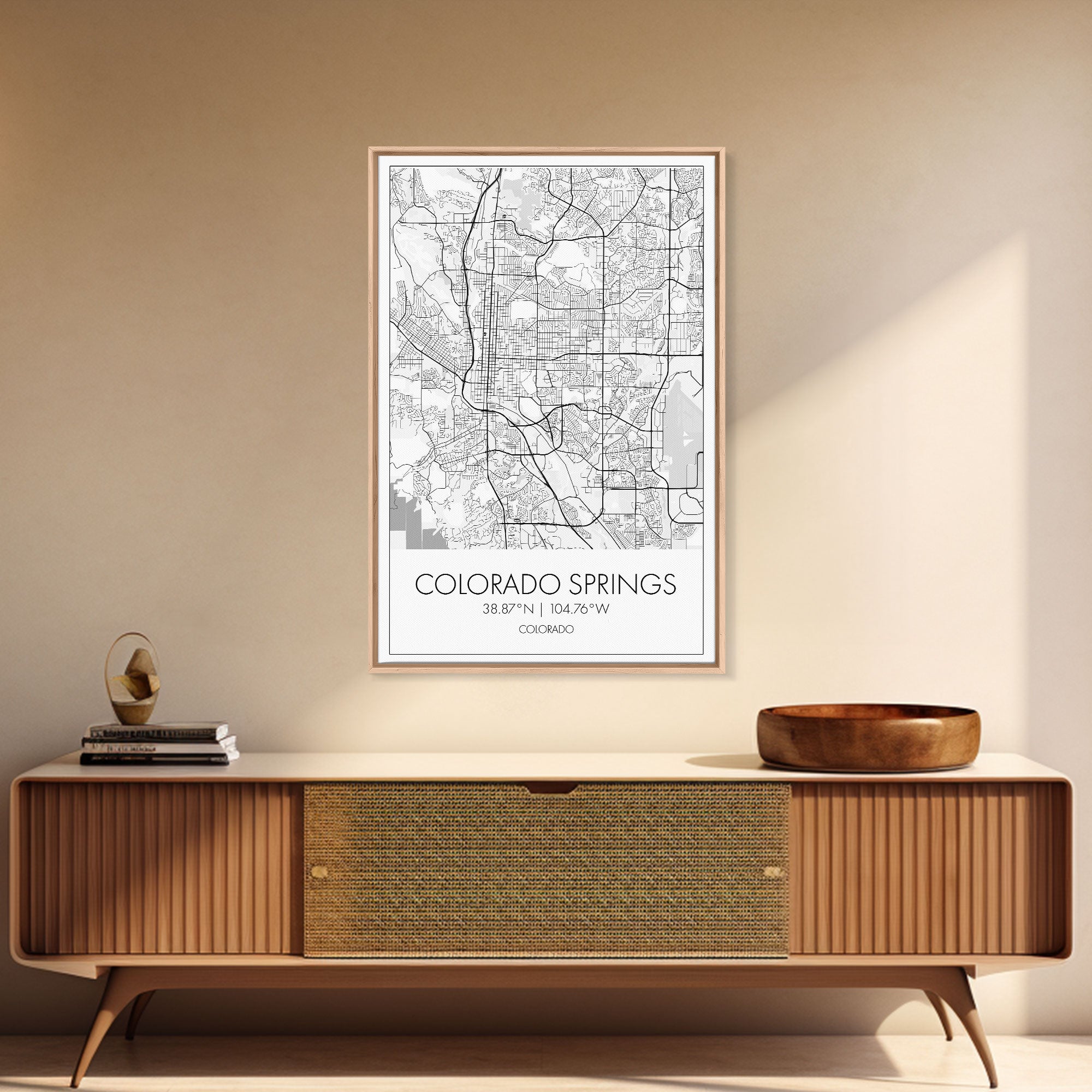 Colorado Springs Street Map, Colorado Map, City Map Art, Minimalist Ar ...