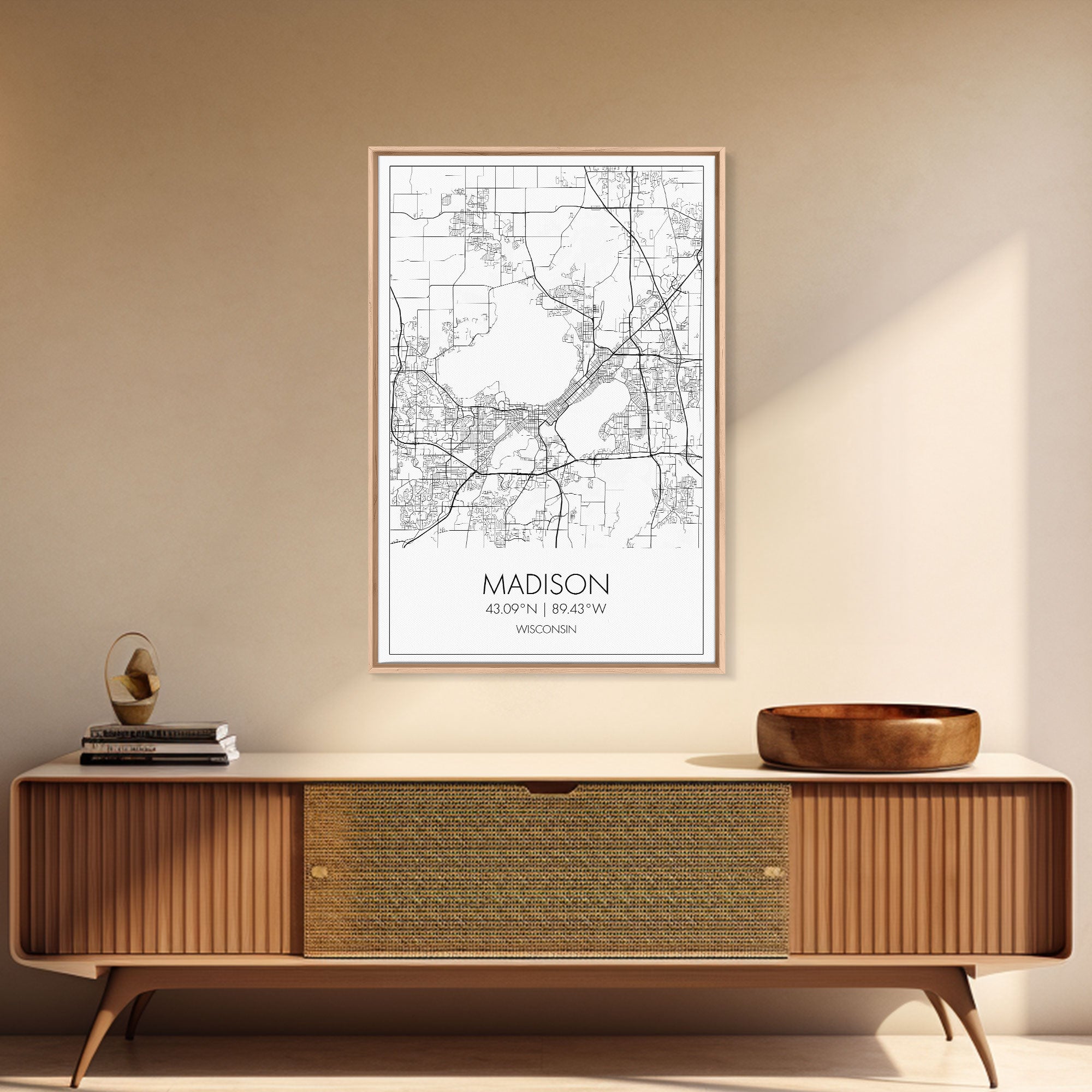 Madison Street Map, Wisconsin Map, City Map Art, Modern Art, Wall Art ...