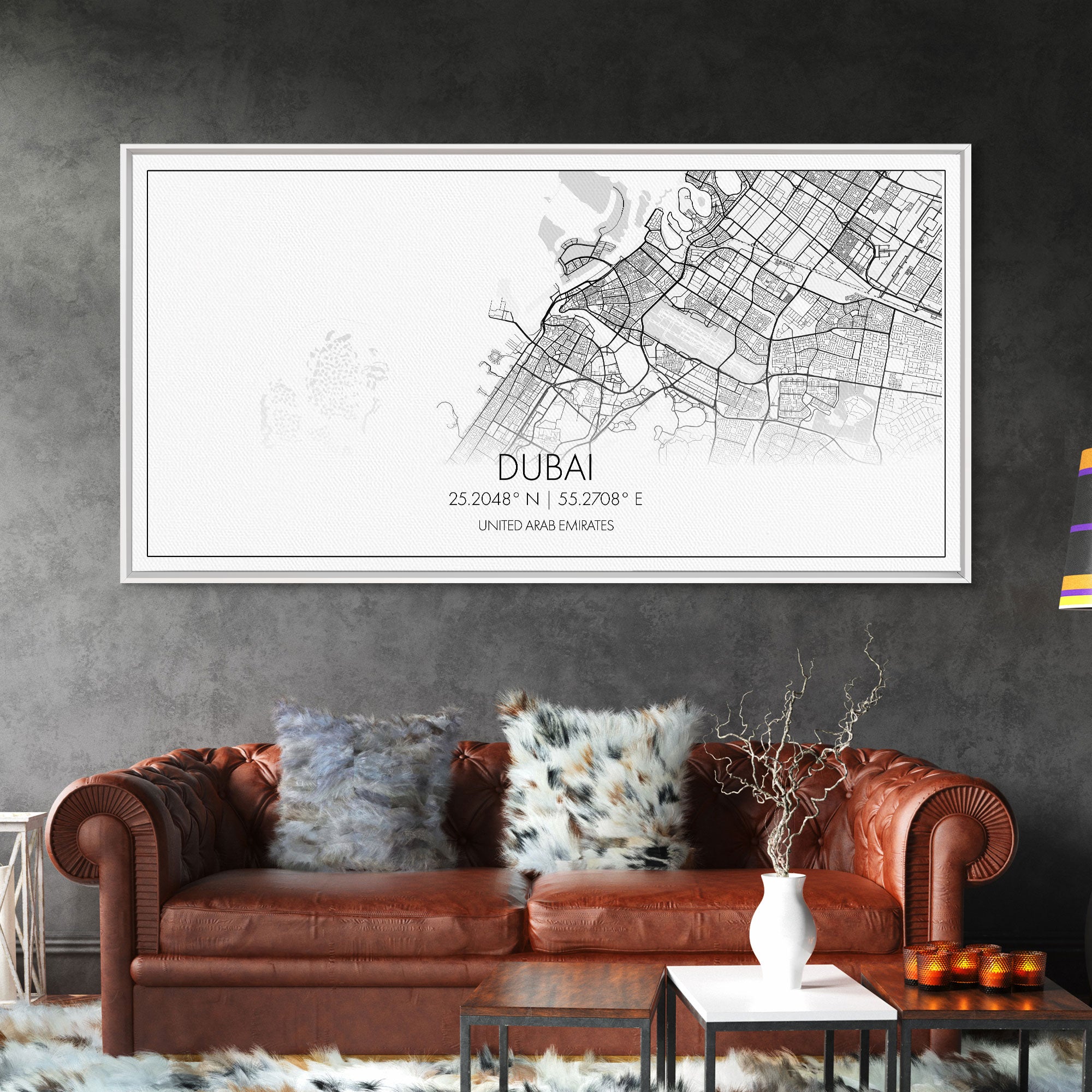 Dubai Street Map, United Arab Emirates Map, Map Print, Minimalist Art ...