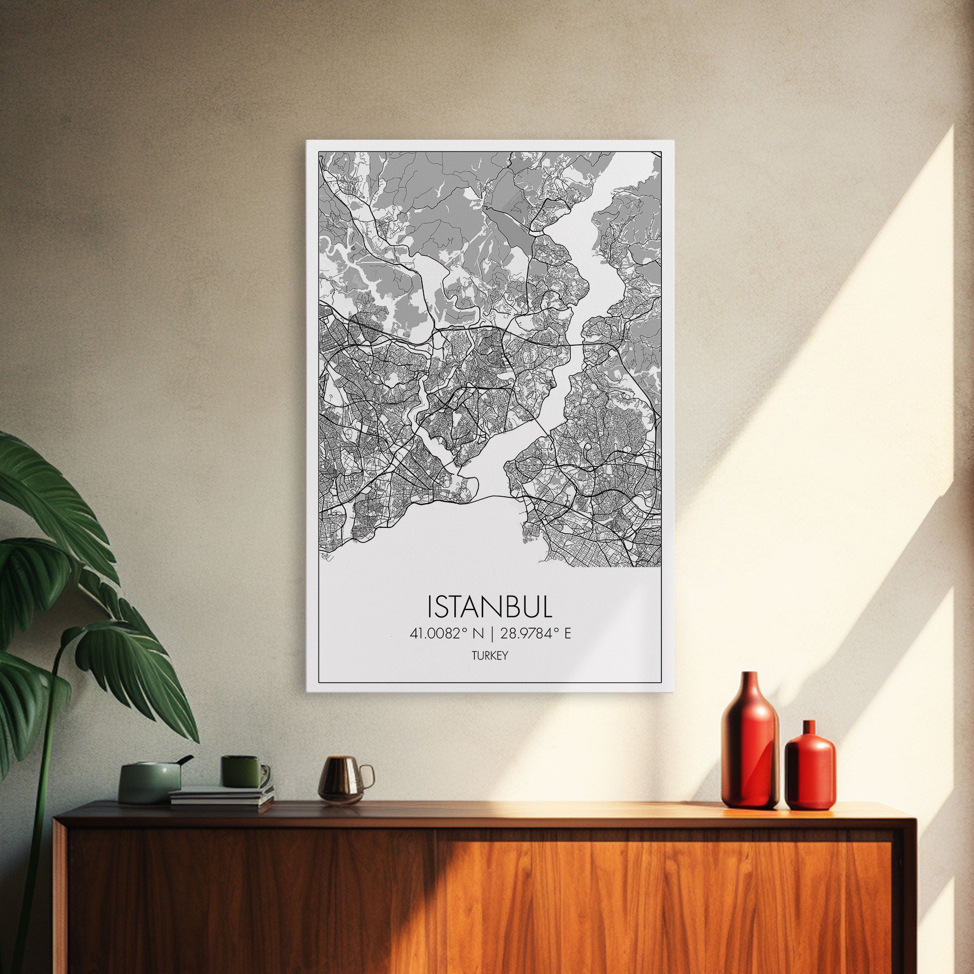 Istanbul Street Map, Turkey Map, City Map Art, Minimalist Art, Wall Ar ...
