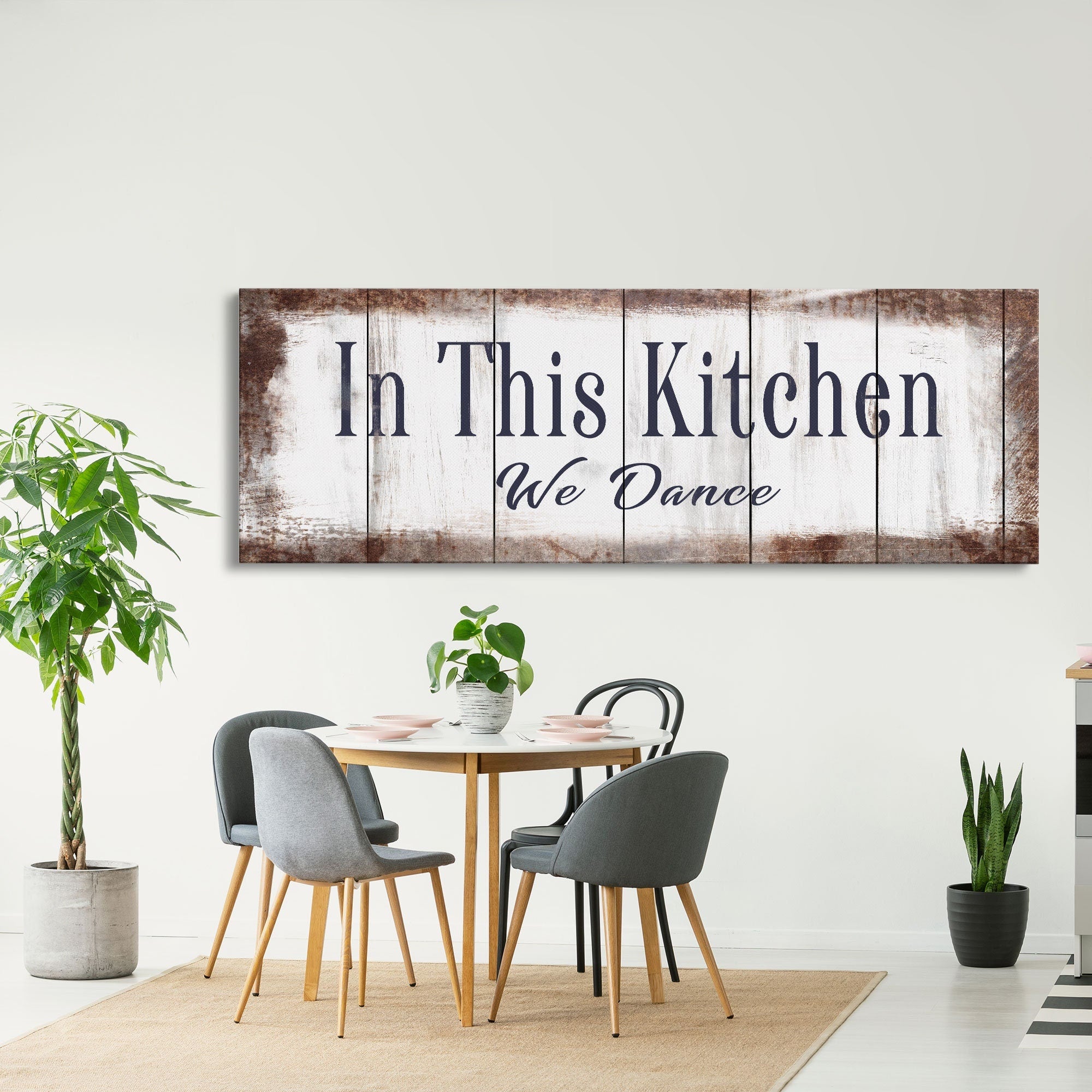 In This Kitchen We Dance Sign Kitchen Canvas Sign Wood Signs Farmhouse ...