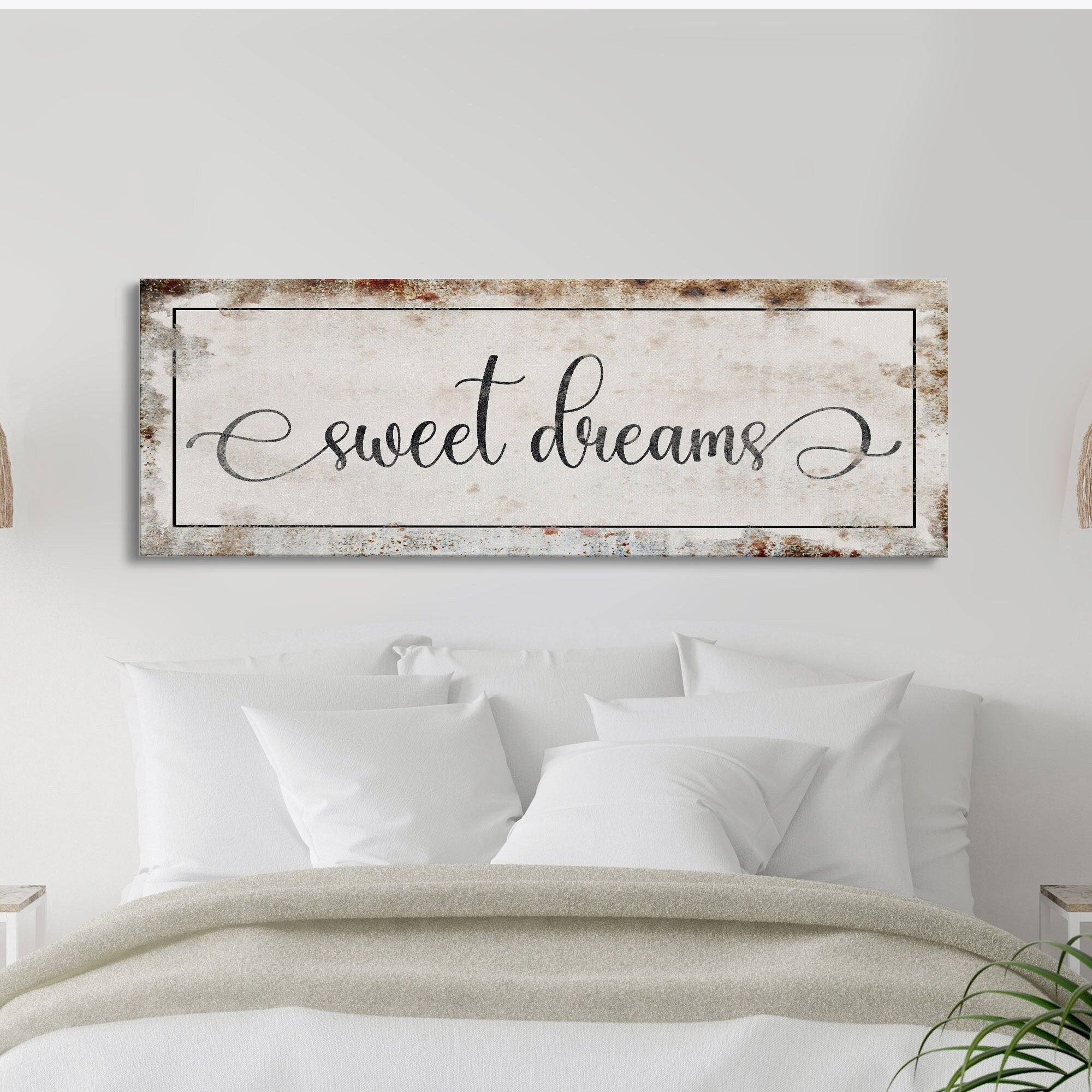 Sweet Dreams, Master bedroom sign for over bed, master bedroom wall de ...